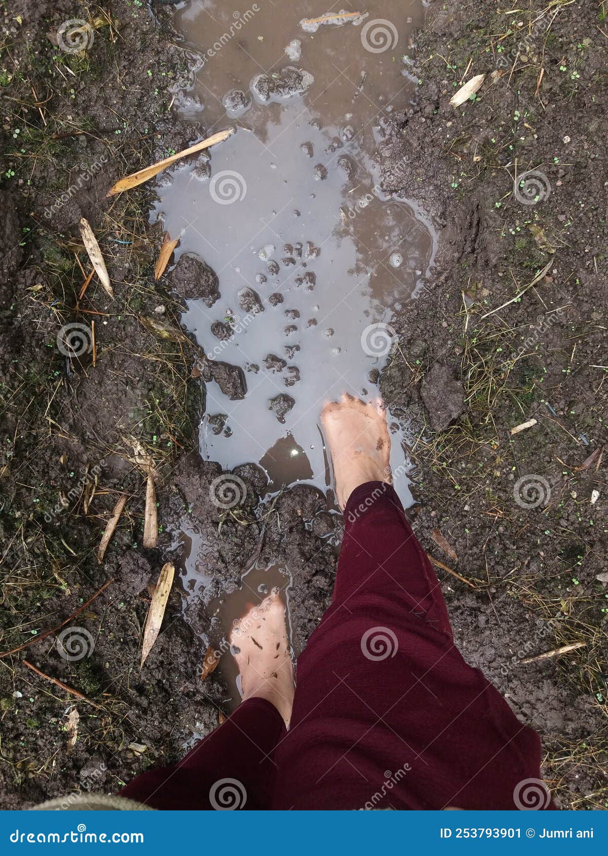 Walking in the Muddy Ground in the Fields after Rain Stock Image ...