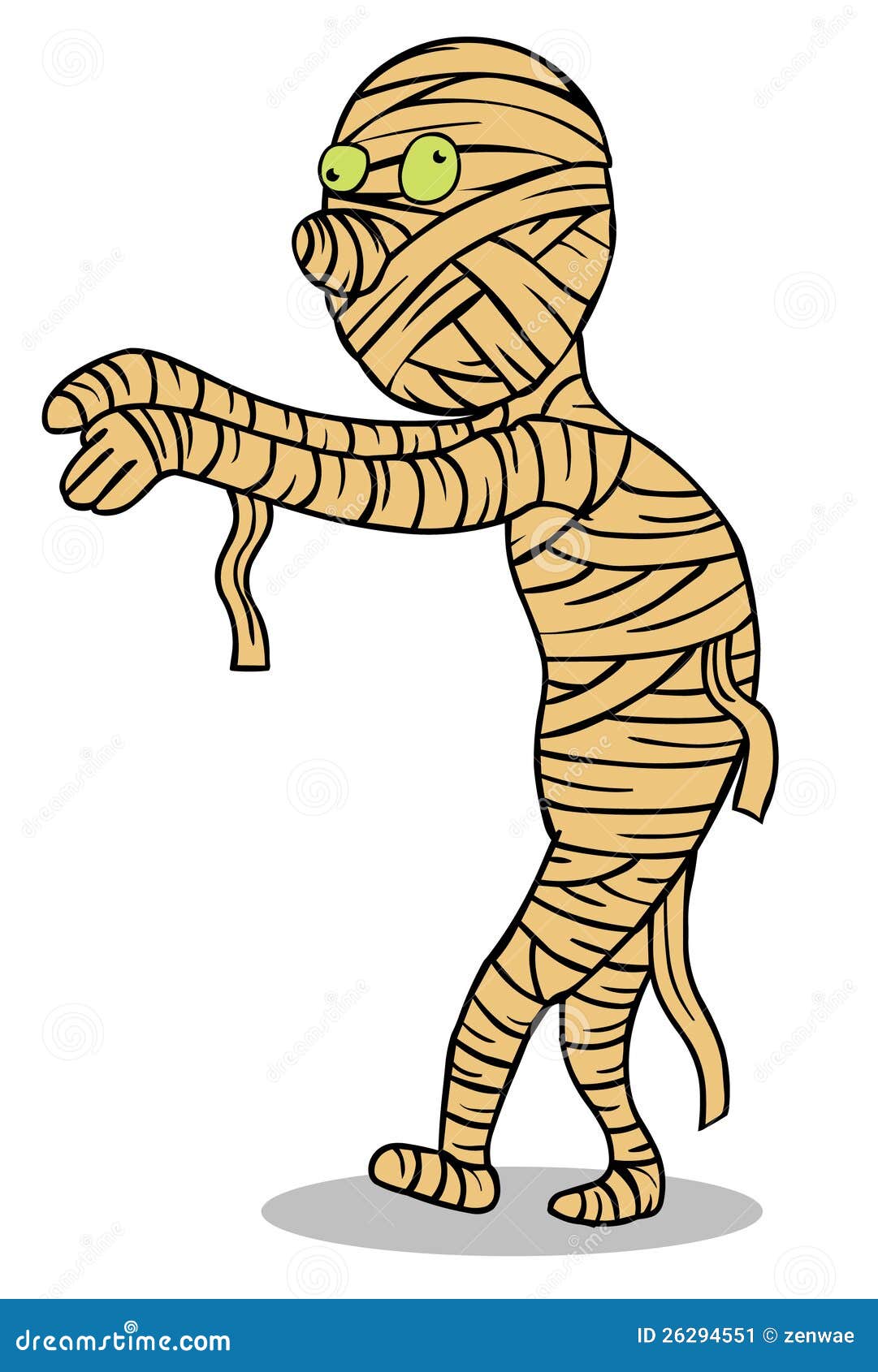 Walking mummy stock vector. Illustration of cemetery - 26294551