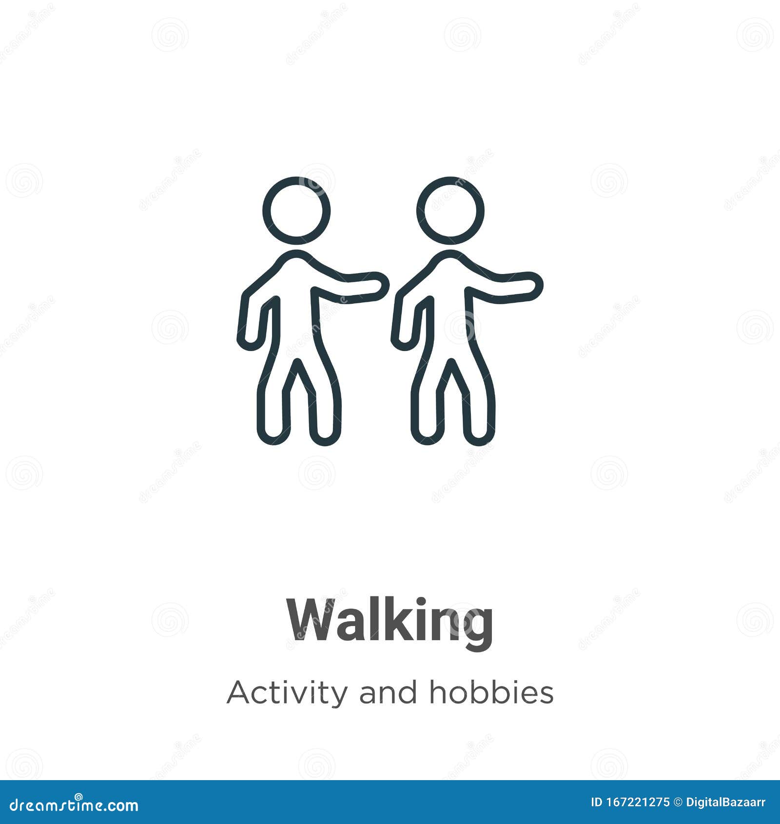 Walking Outline Vector Icon. Thin Line Black Walking Icon, Flat Vector ...