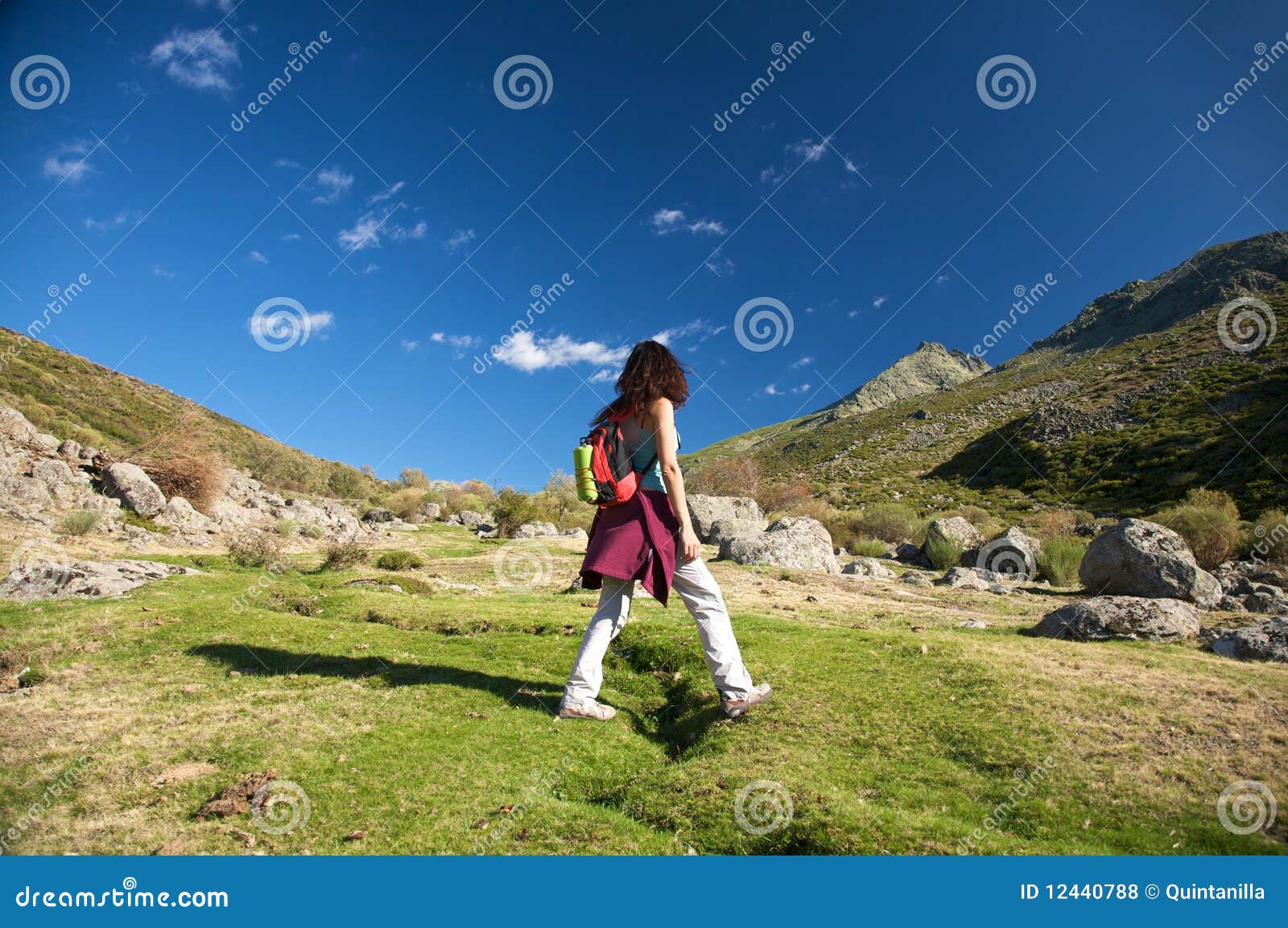 Walking over small stream stock photo. Image of explorer - 12440788