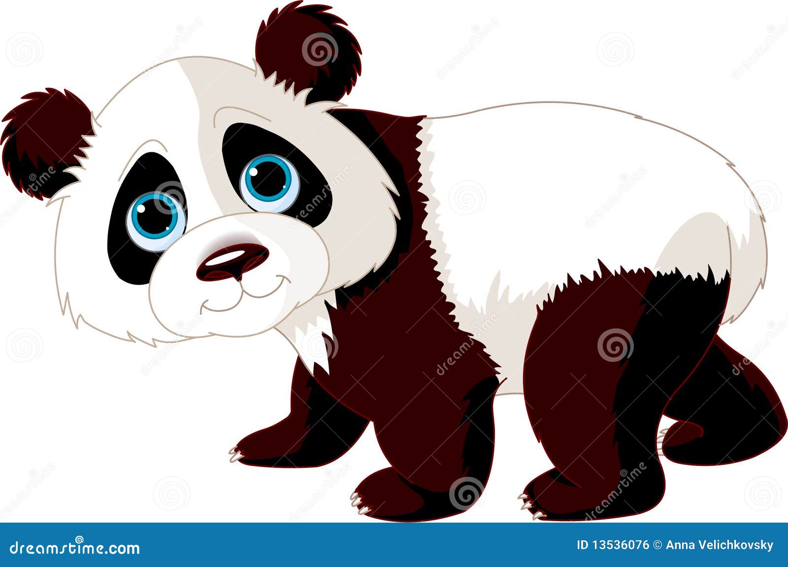 Walking Panda stock vector. Illustration of black, animal - 13536076