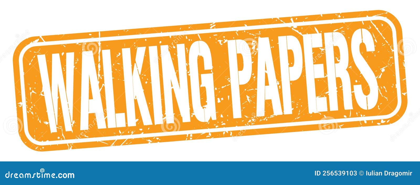 WALKING PAPERS Text Written on Orange Stamp Sign Stock Illustration ...
