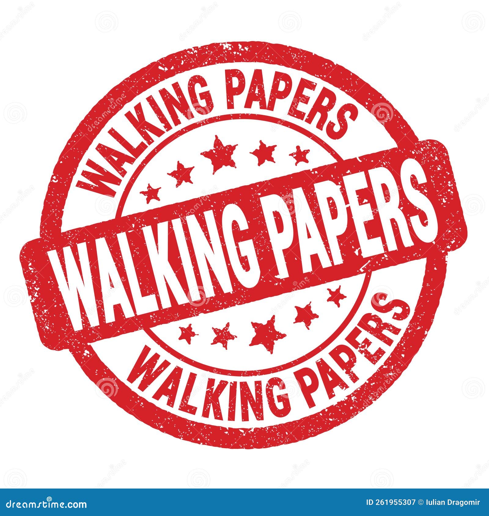 WALKING PAPERS Text Written on Red Round Stamp Sign Stock Illustration - Illustration of word ...