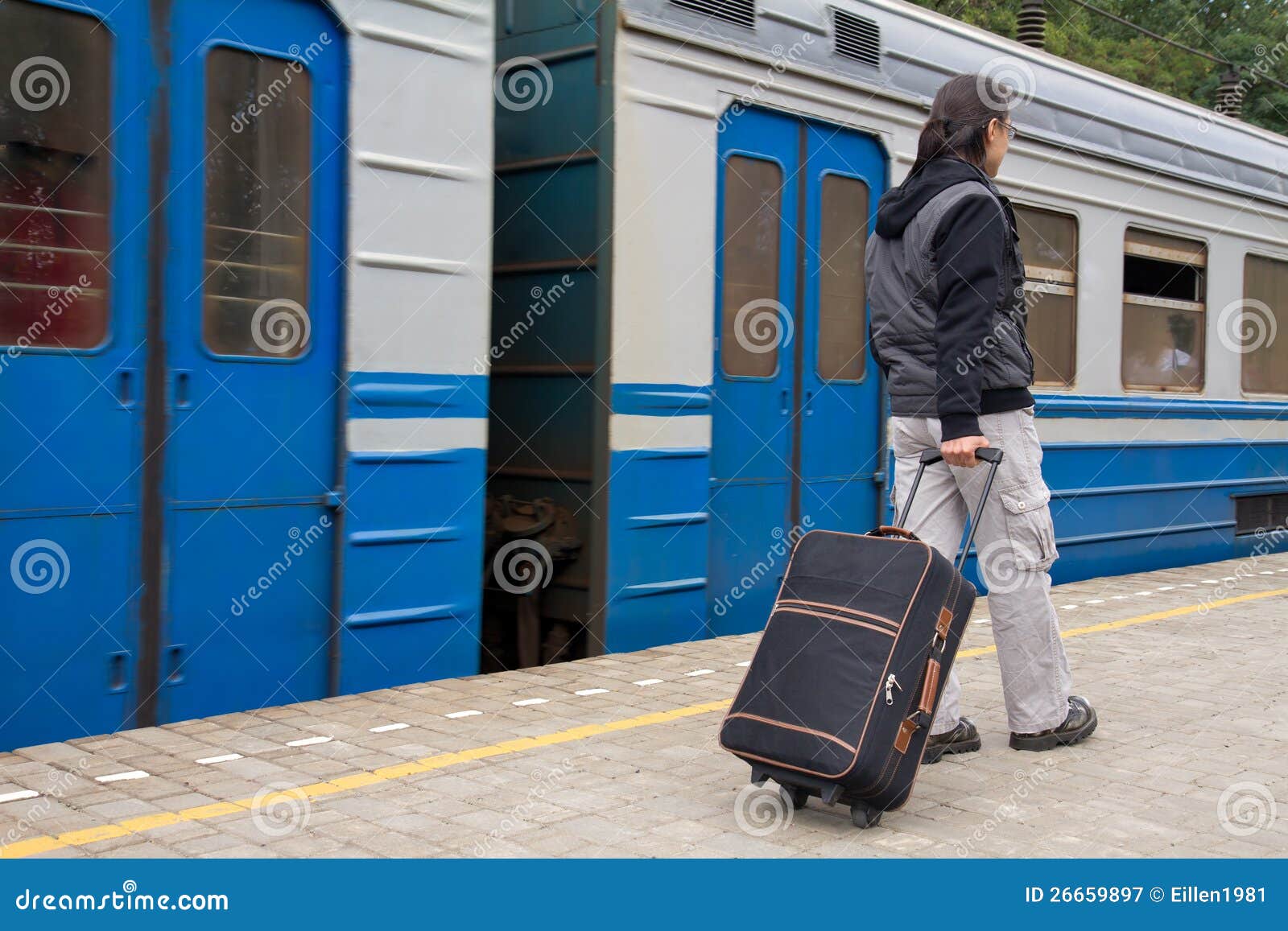 Walking Passenger on a Train Station Stock Image - Image of people ...