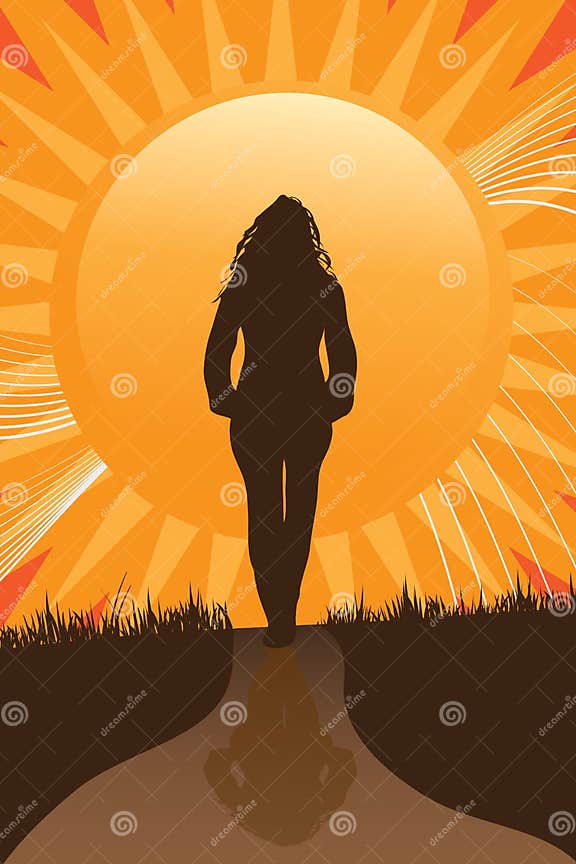 Walking the Path stock vector. Illustration of reflection - 8434080