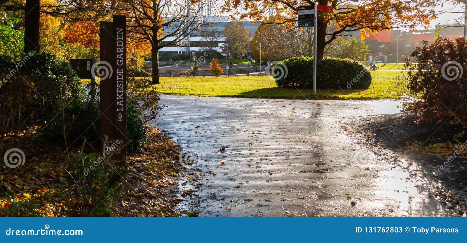 Walking Path on a Bright and Rainy Day Editorial Stock Photo - Image of ...
