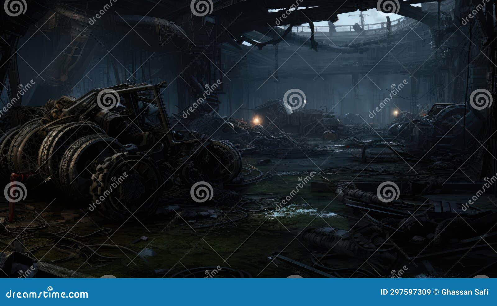 A Walking Path through Broken Robots and Malfunctioning Machines Stock ...