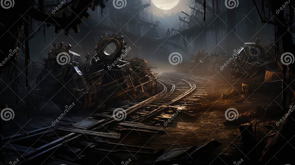 A Walking Path through Broken Robots and Malfunctioning Machines Stock ...