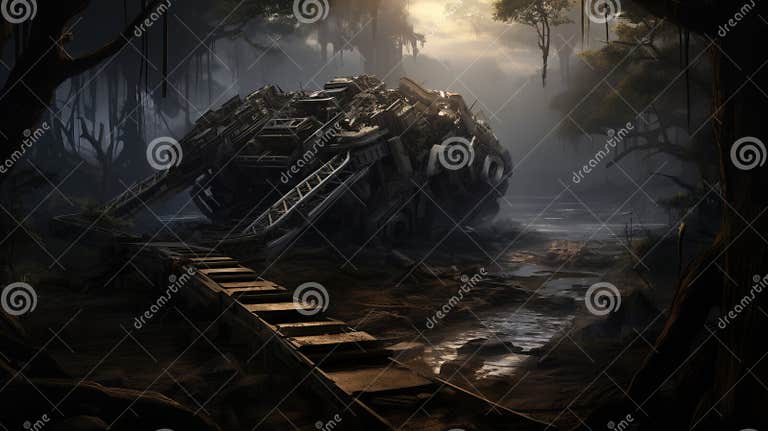 A Walking Path through Broken Robots and Malfunctioning Machines Stock ...