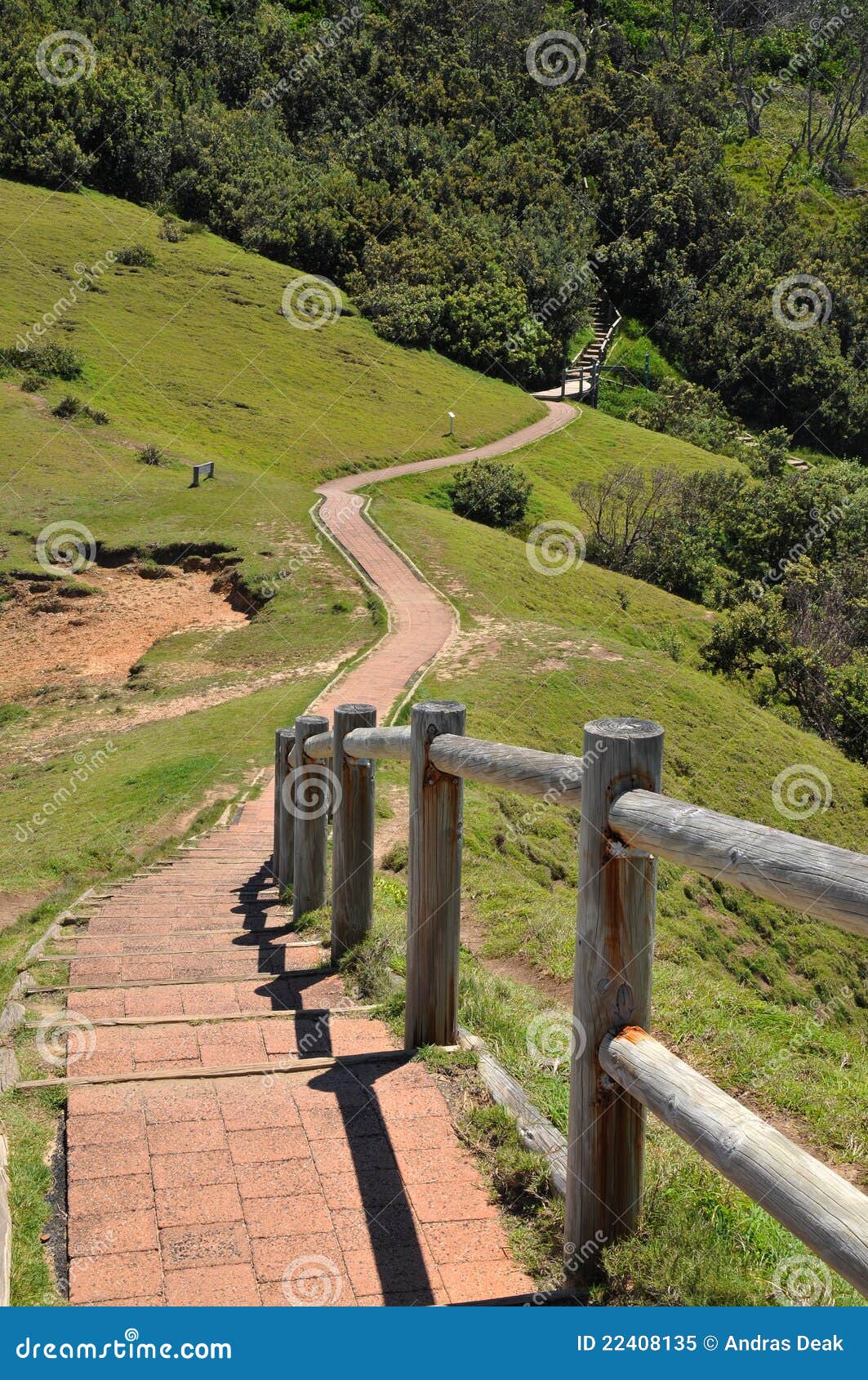 Walking Path at Cape Byron, Australia Stock Image - Image of handrail ...