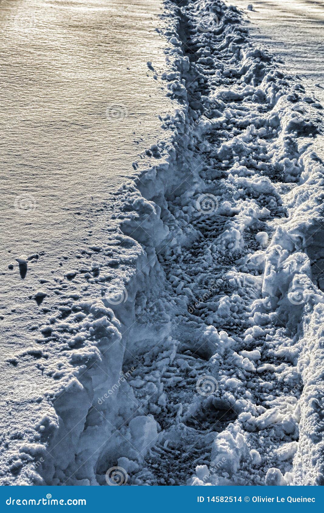 Walking Path with Footprints in the Snow Stock Photo - Image of foot ...