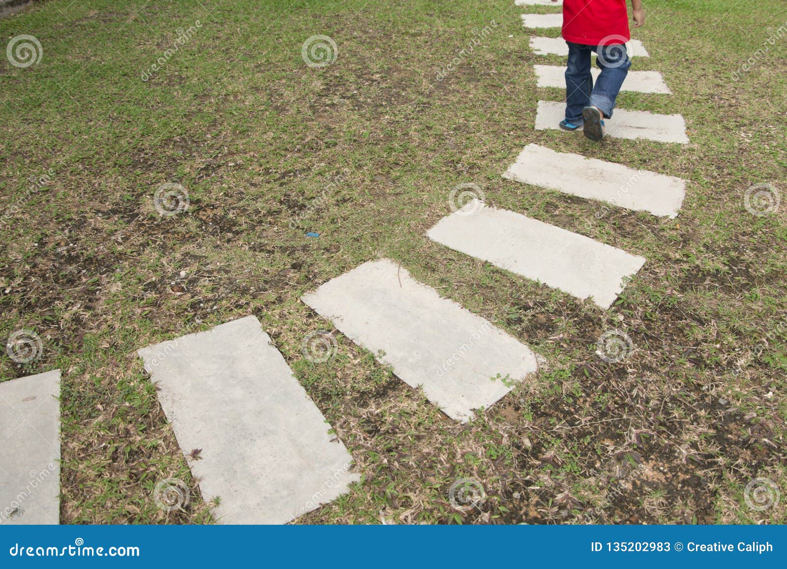 Walking Path on a Green Grass Stock Image - Image of people, exercise ...