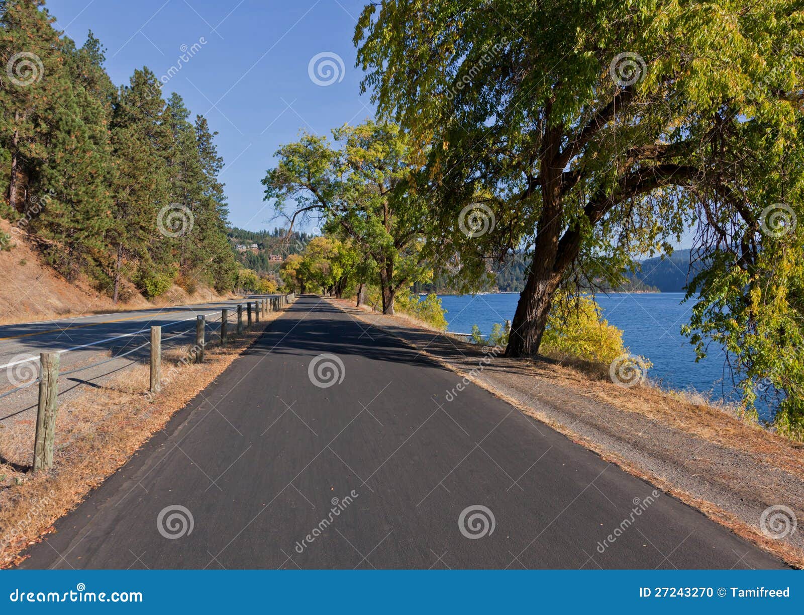 Walking Path at the Lake stock photo. Image of road, mountains - 27243270
