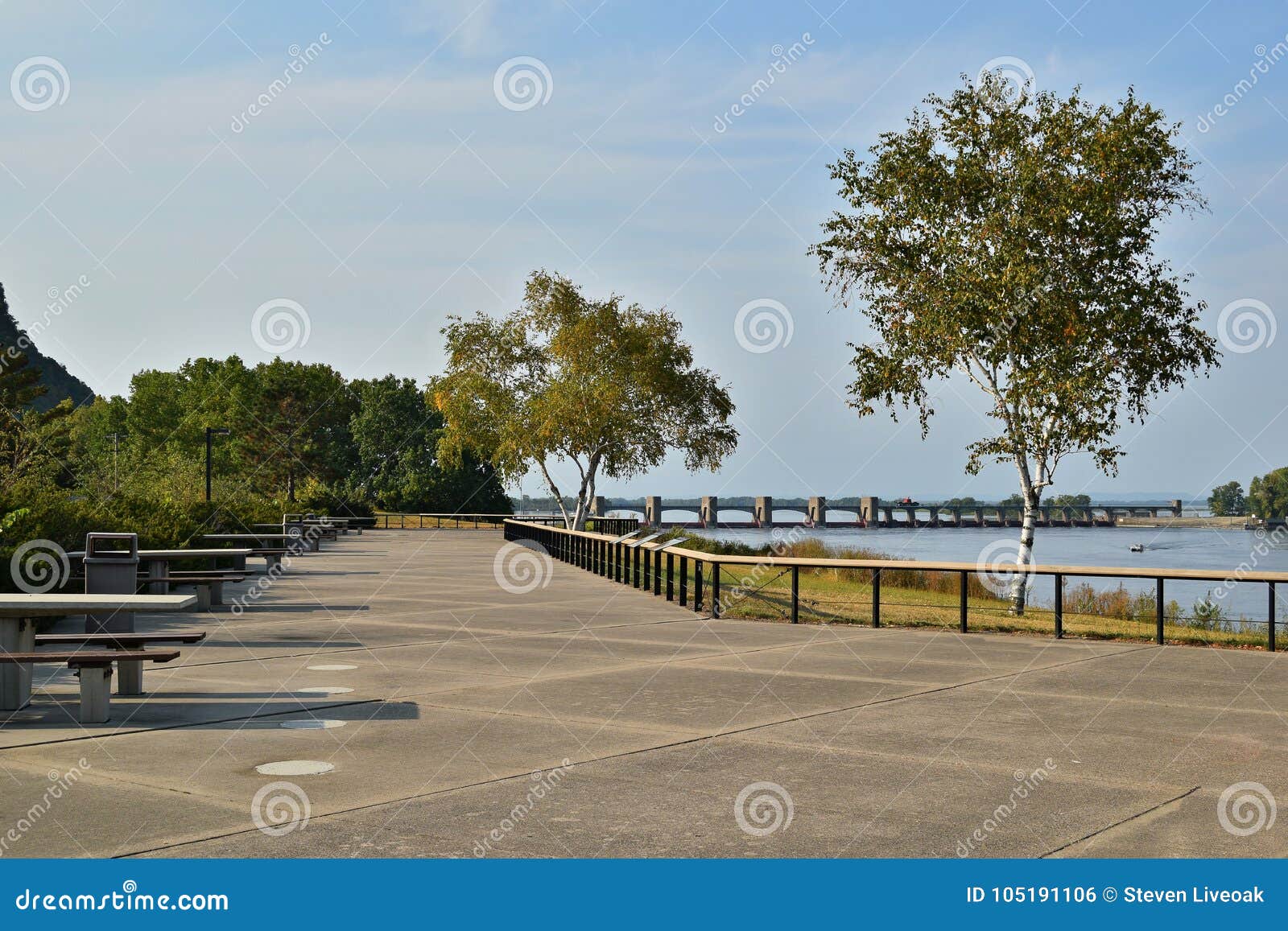 Walking path near a river stock photo. Image of architecture - 105191106