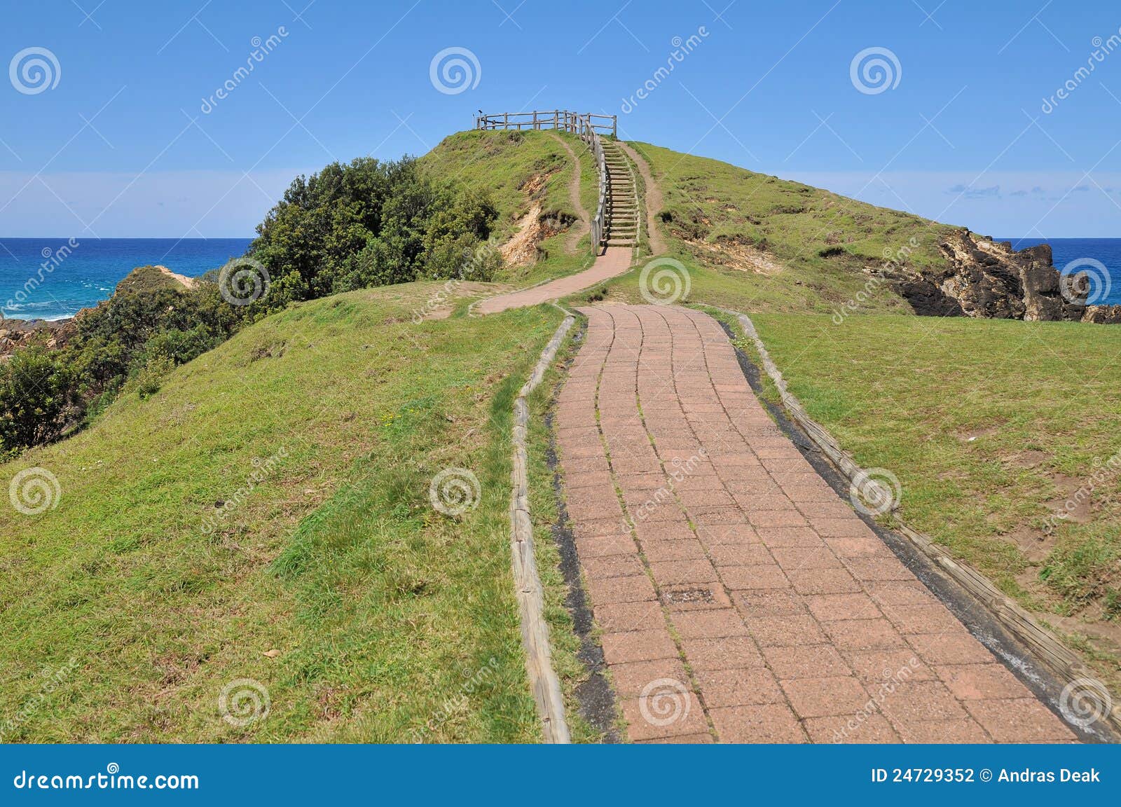 Walking Path with Ocean View at Cape Byron Stock Photo - Image of ...