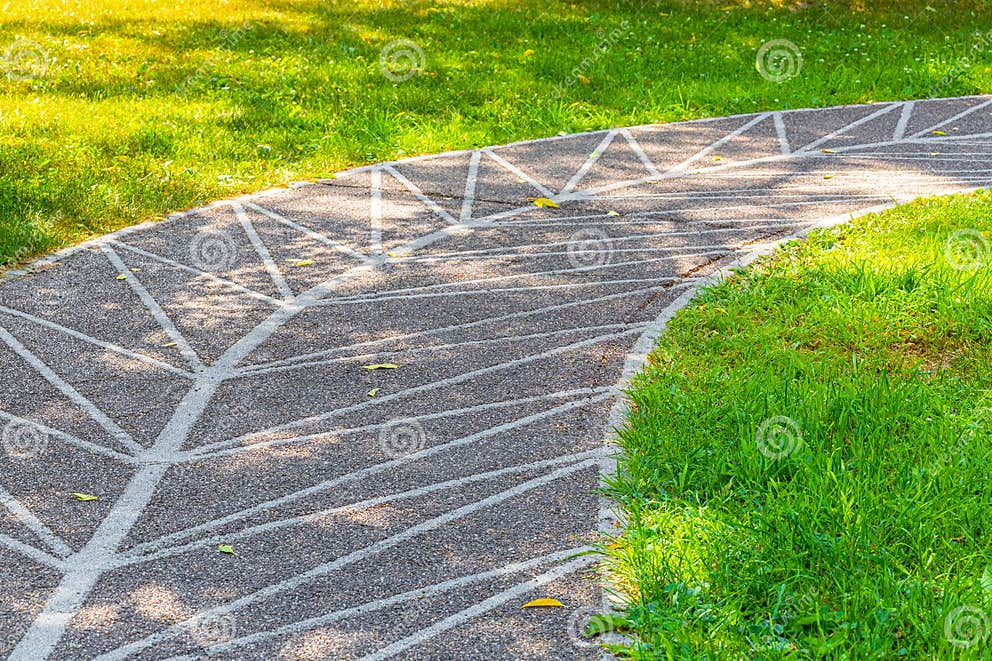 Walking Path in the Park with a Soft Surface Stock Image - Image of ...