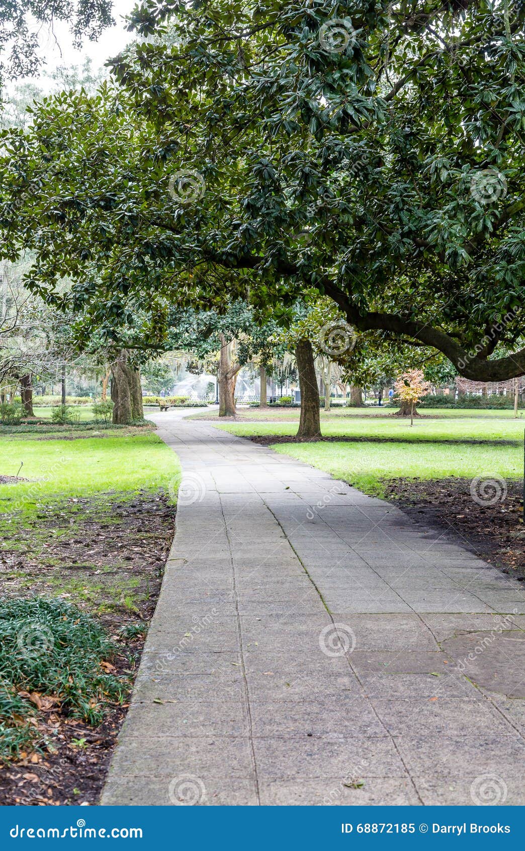 Walking Path through Savannah Park Stock Image - Image of spanish ...