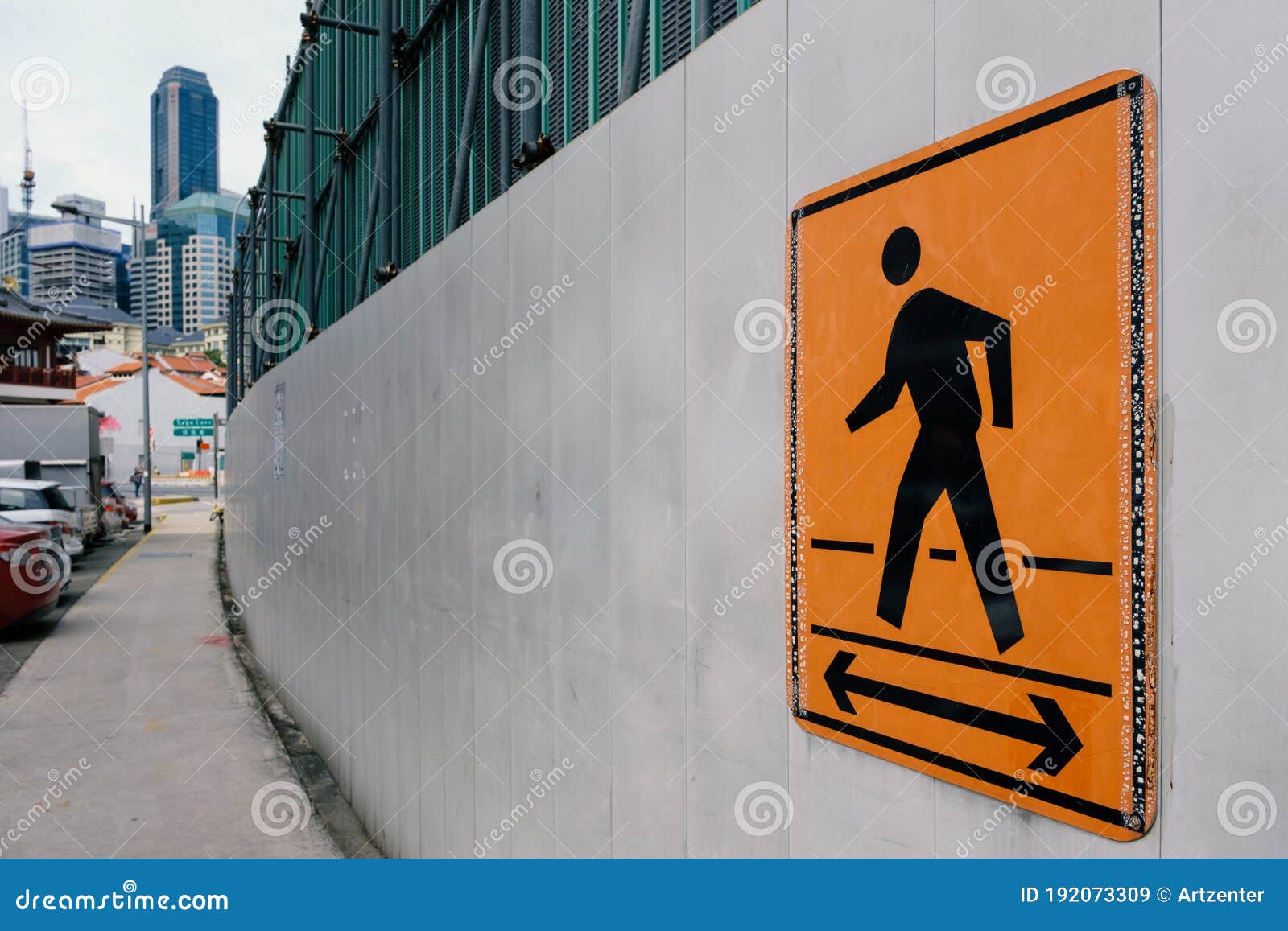 Walking path sign stock image. Image of caution, attention - 192073309