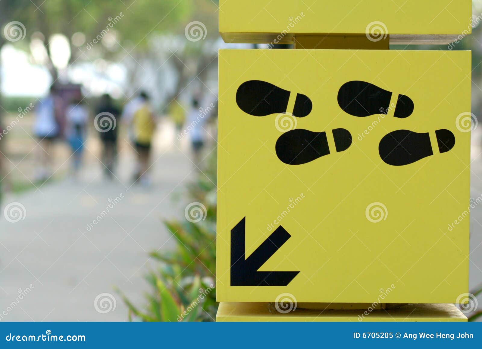 Walking path sign this way stock image. Image of line - 6705205