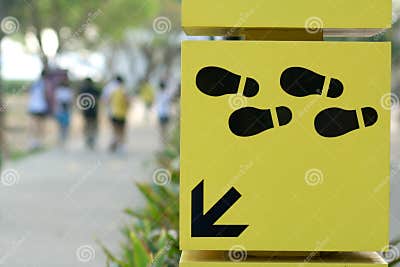 Walking path sign this way stock image. Image of line - 6705205