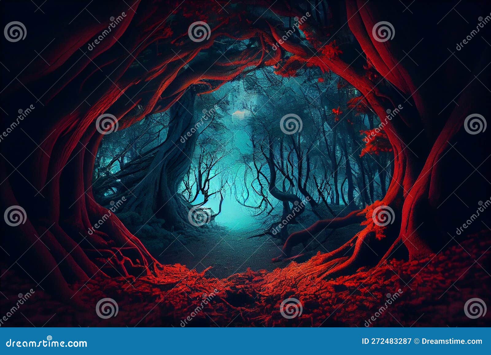 Walking Path through Spooky and Gloomy Forest.generative Ai Stock ...