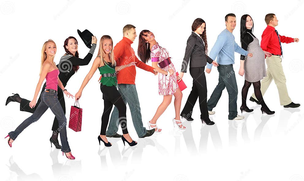 Walking people collage stock photo. Image of person, fashion - 7833758