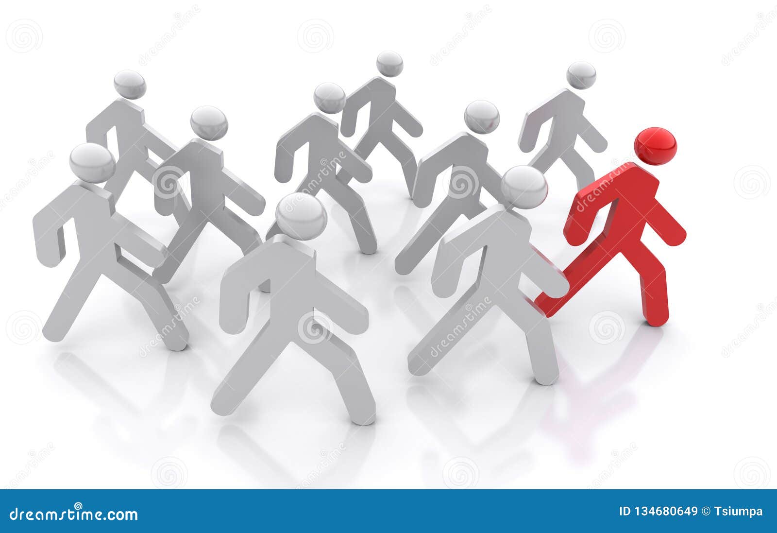 Leader In Front Of Team Of Successful Executives. A Team Of Successful ...