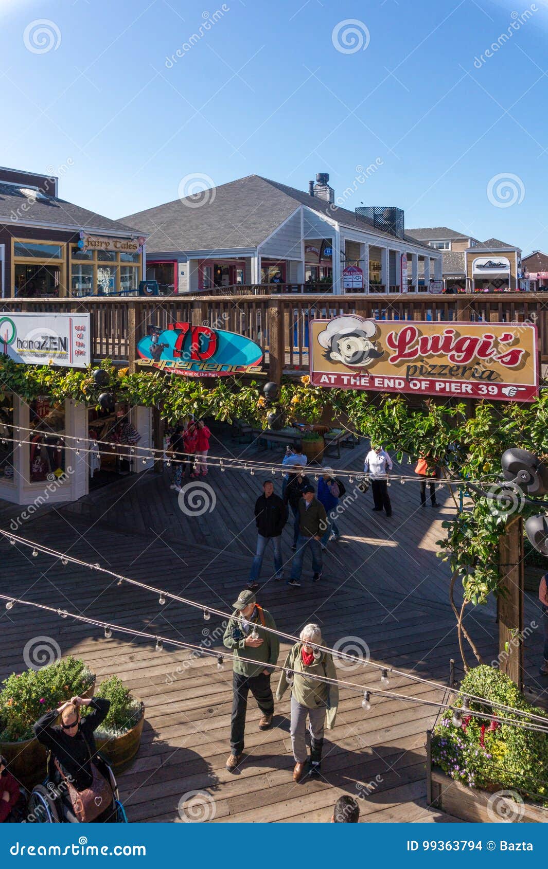Walking on a Pier 39 area editorial stock image. Image of crowded ...