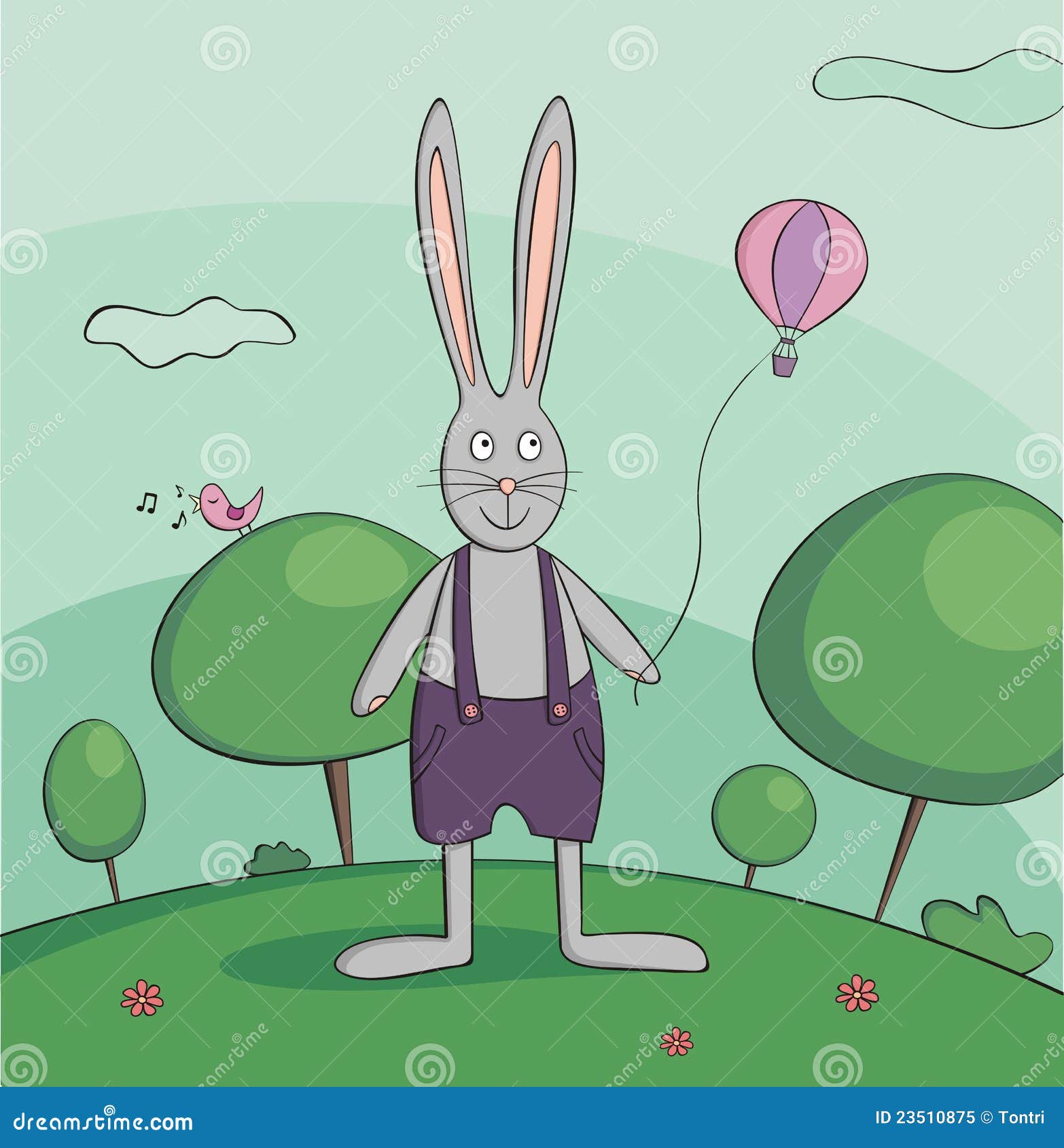 Walking Rabbit Vector Illustration Stock Vector - Illustration of ball ...