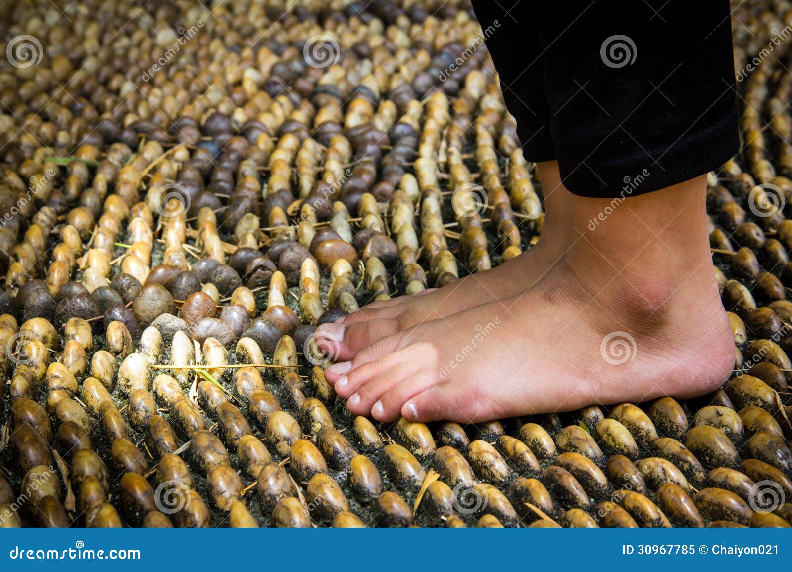 Walking on Reflexology Path Stock Image - Image of cobblestone ...