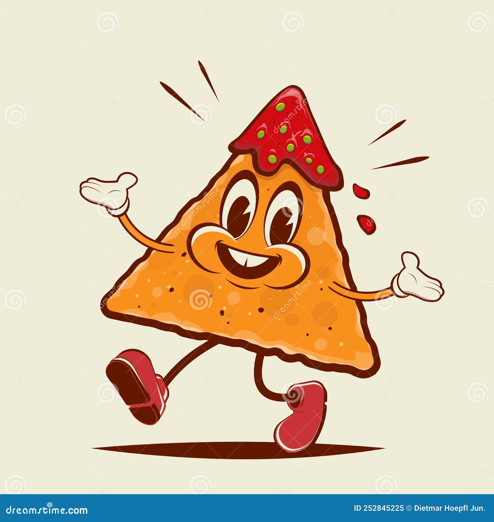 Funny Illustration of a Walking Cartoon Nacho Stock Vector ...