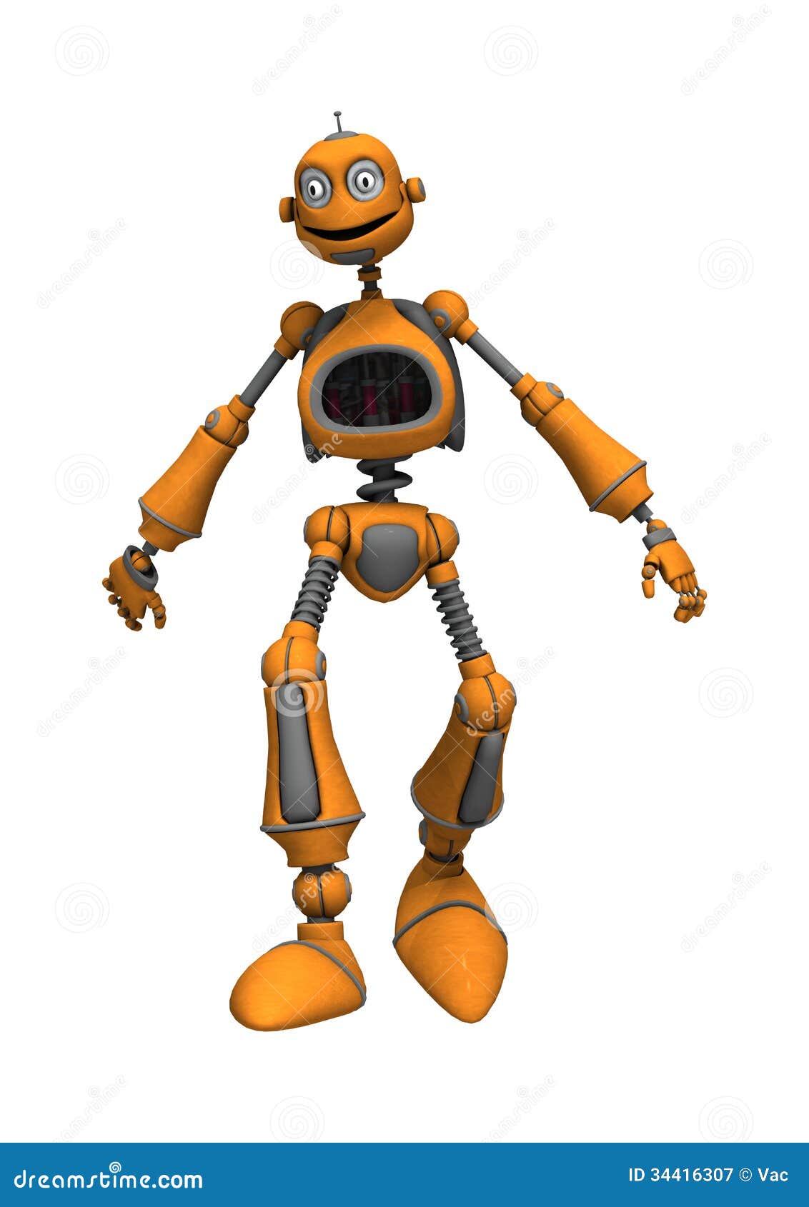 Walking Robot Cartoon Vector | CartoonDealer.com #27710765