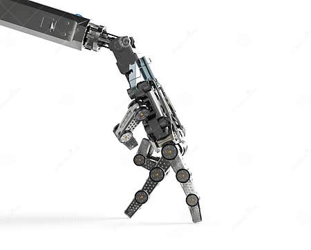 Walking robotic hand stock illustration. Illustration of humanoid ...