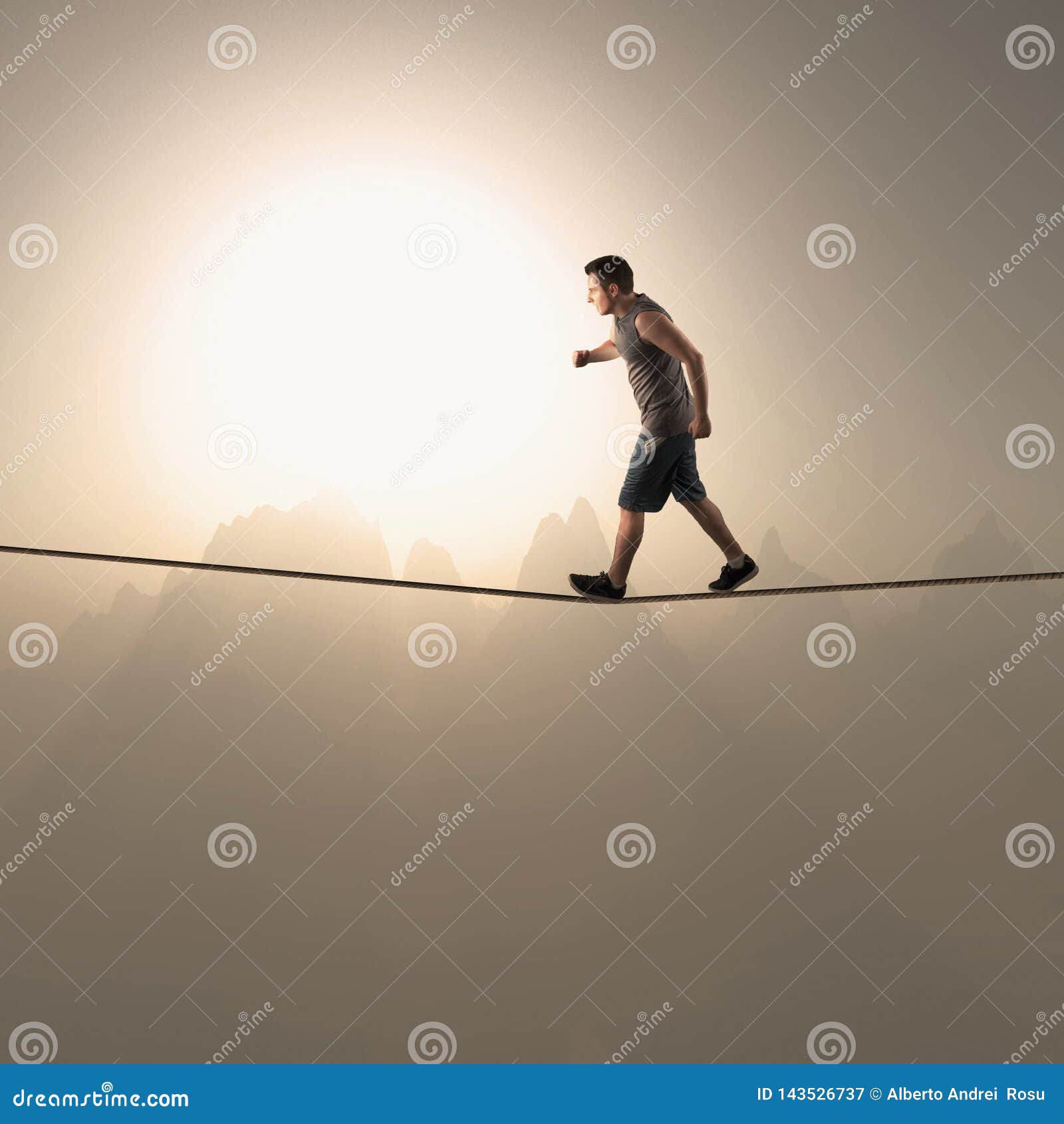 Walking on a rope stock image. Image of brave, careless - 143526737