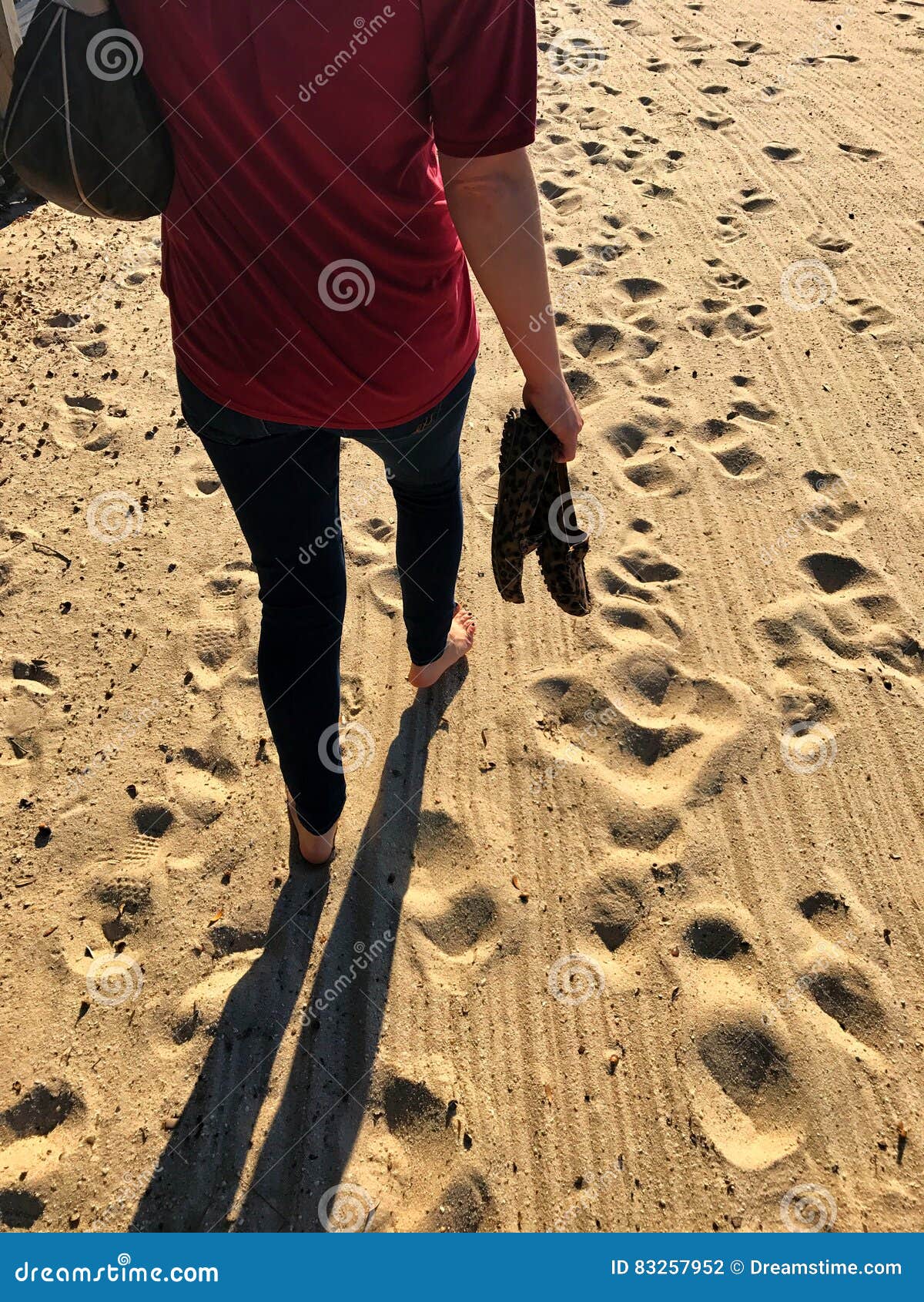 Walking in Sand stock photo. Image of girl, taking, walk - 83257952