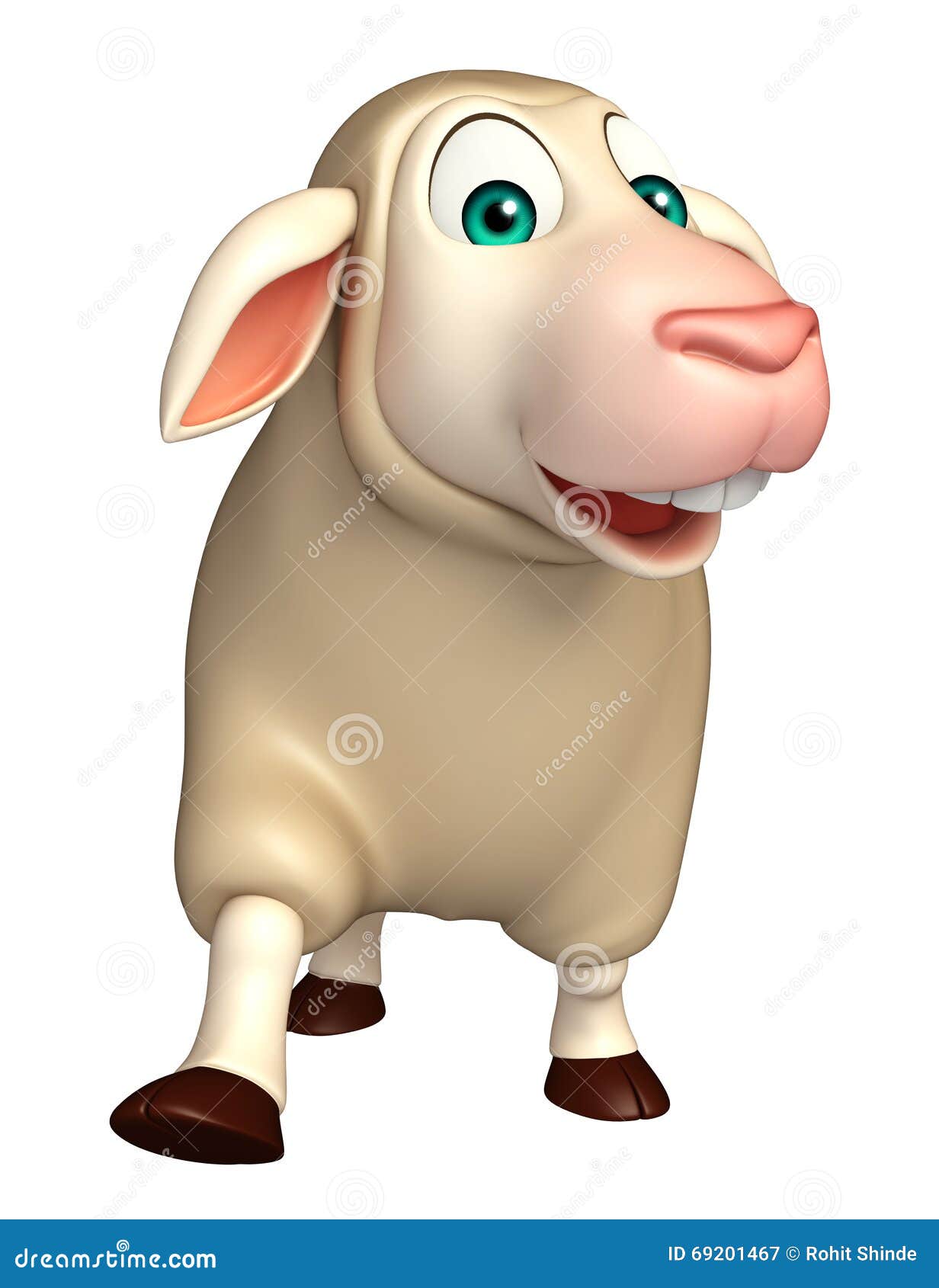 Walking Sheep Cartoon Character Stock Illustration - Illustration of ...