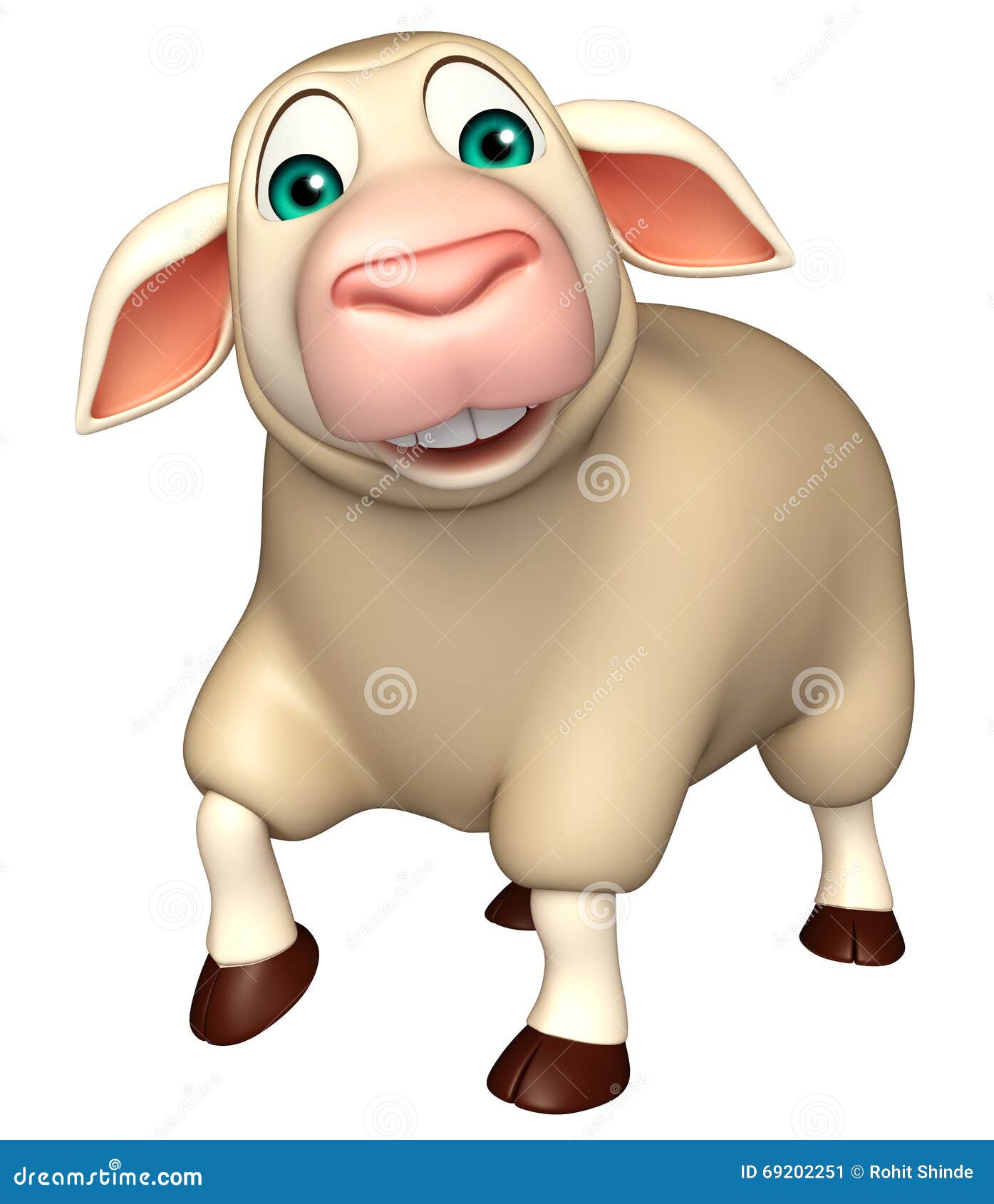 Walking Sheep Cartoon Character Stock Illustration - Illustration of ...