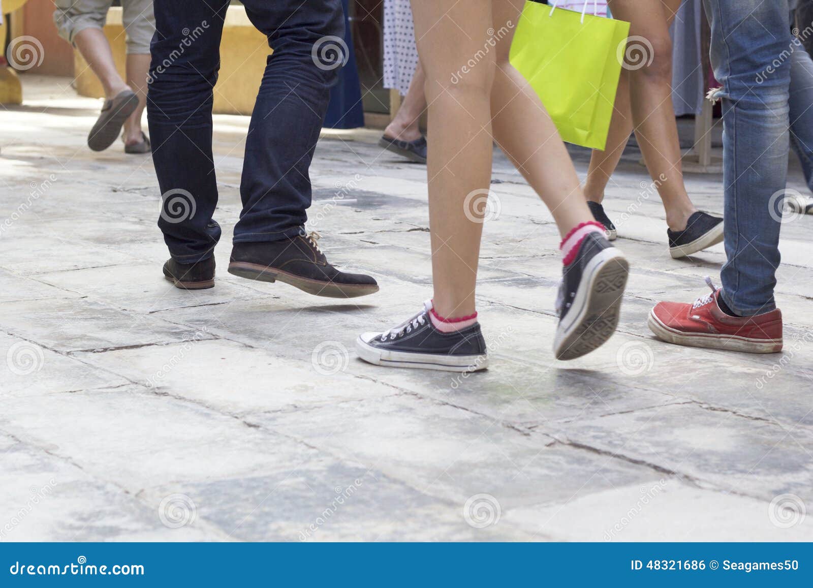 Walking in Shoes on Pavement in Park Stock Photo - Image of male ...