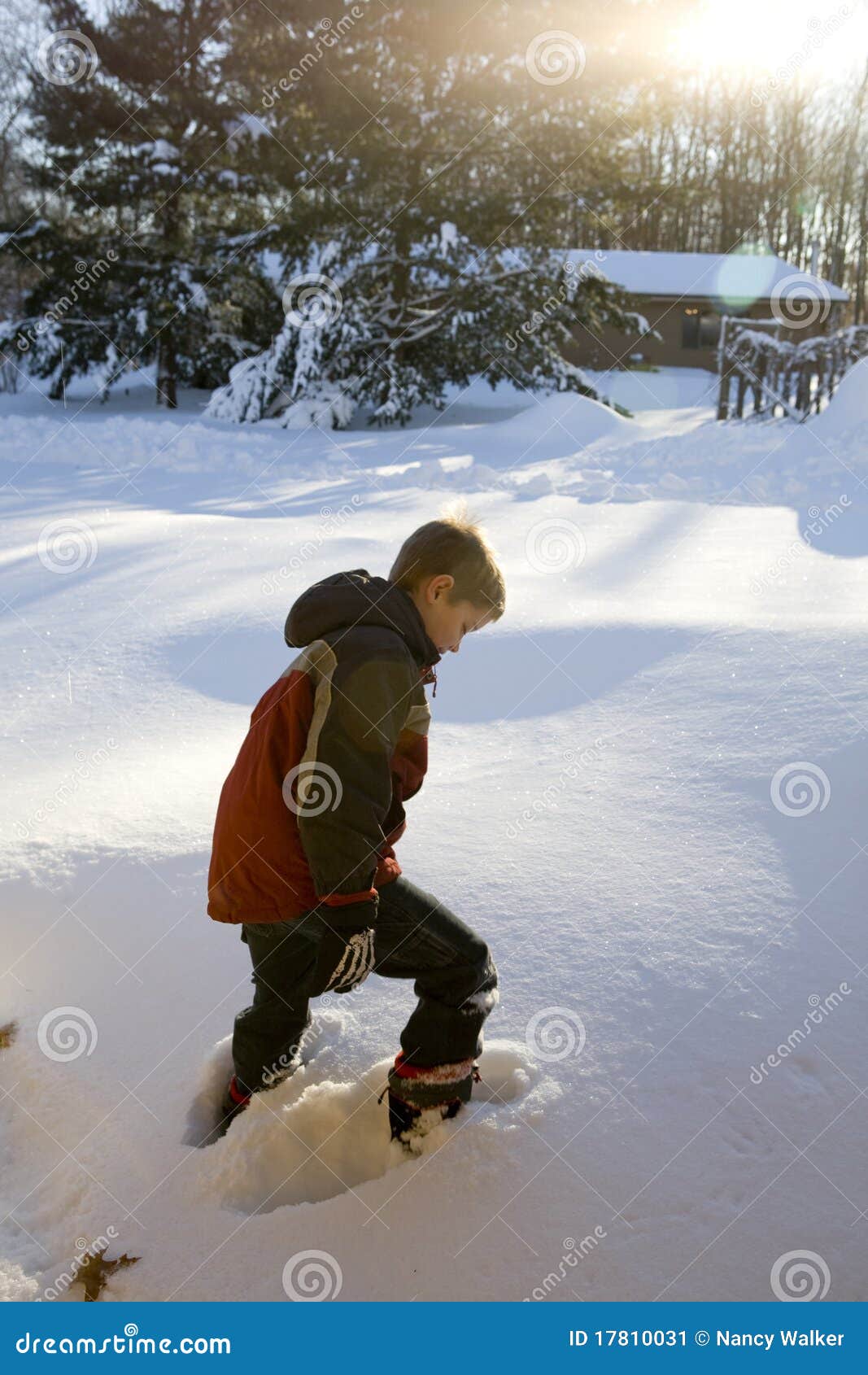 Walking through snow stock image. Image of people, outdoor - 17810031