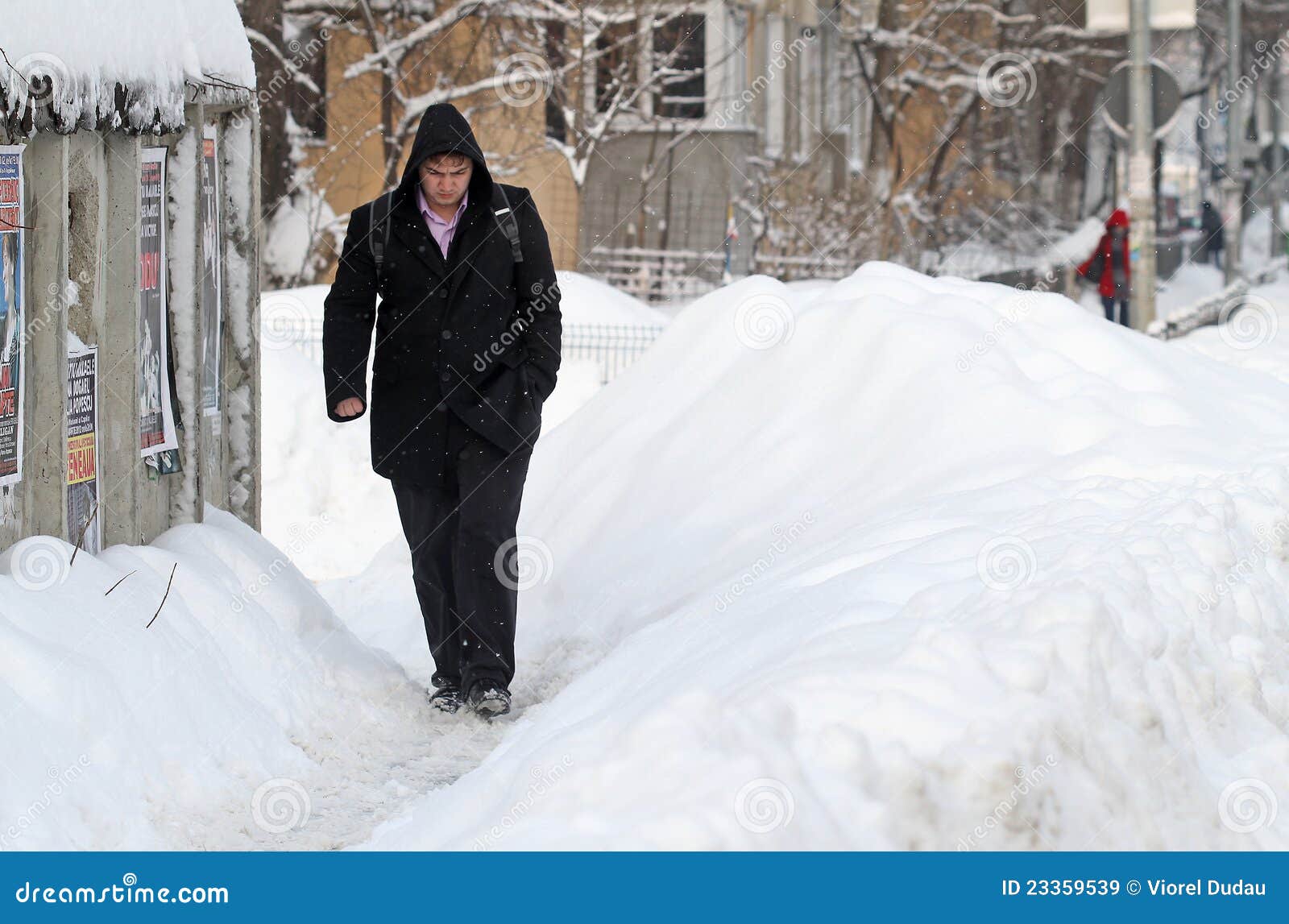 Walking in snow editorial stock image. Image of covered - 23359539