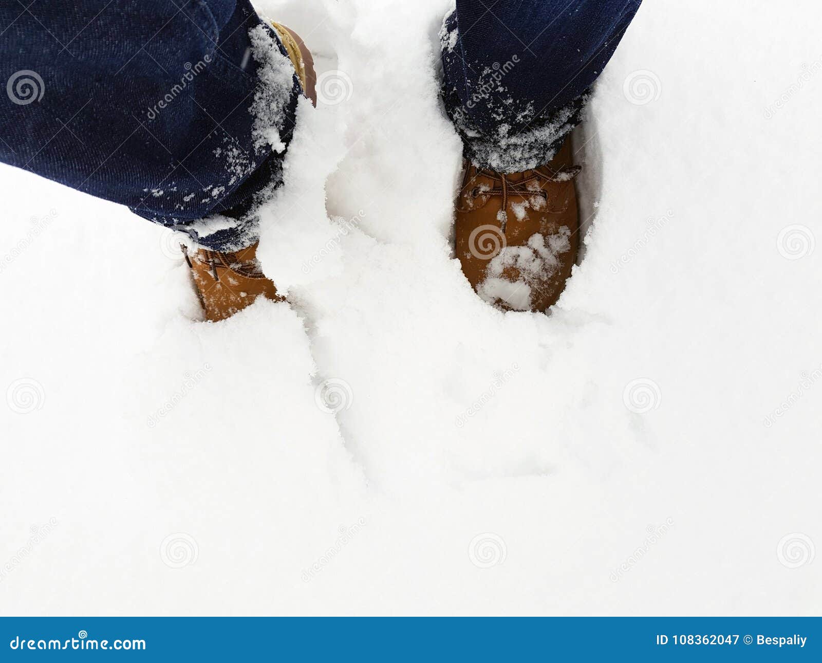 The Feet in the Snow, Close Up. Stock Image - Image of body, feet ...