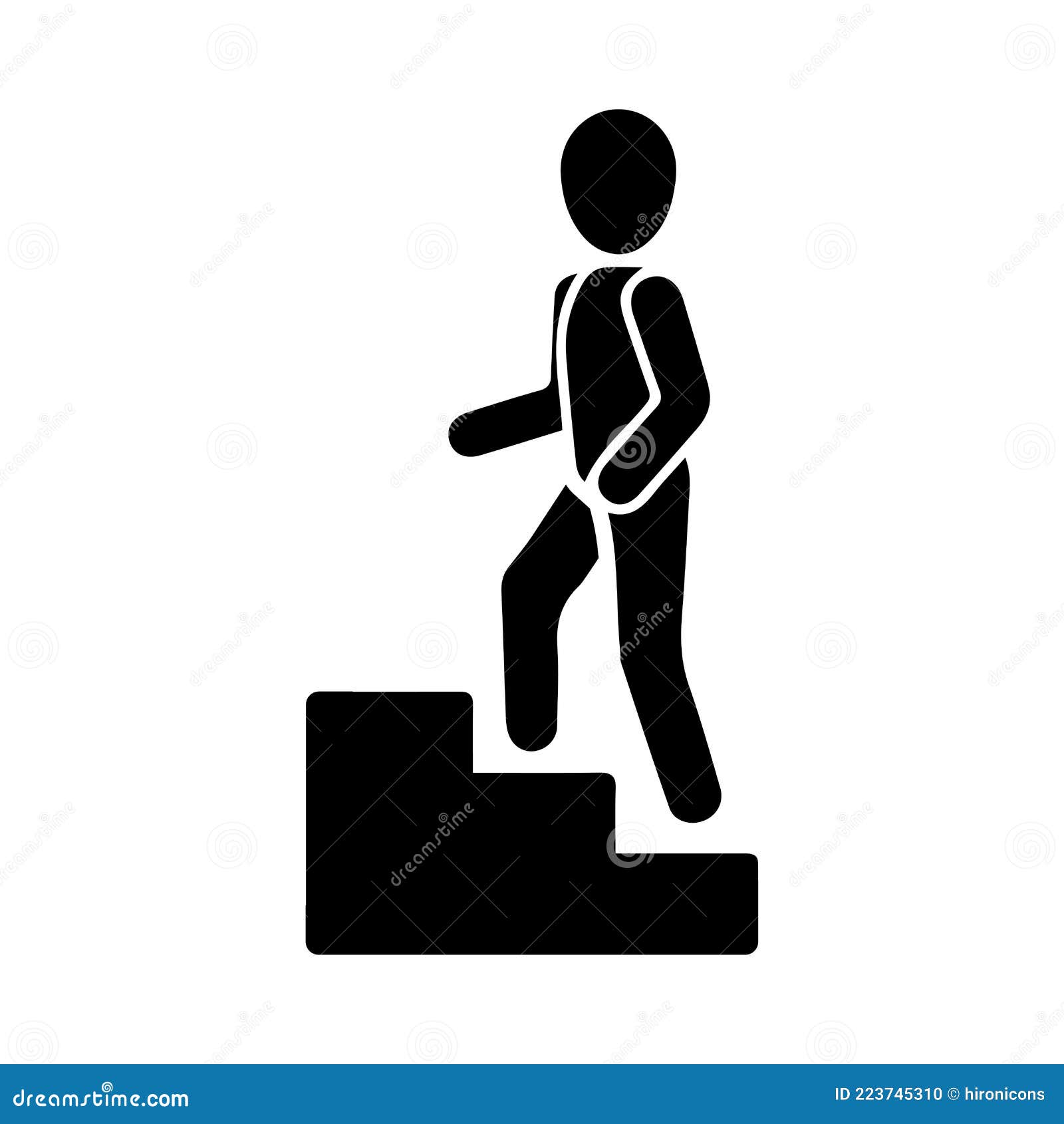 Walking, Step Upstairs, Man Icon. Black Vector Graphics Stock Vector ...