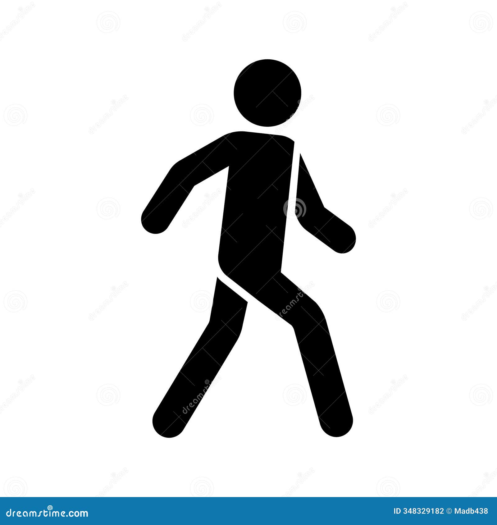 Walking Stickman Icon in Flat Style. Stock Illustration - Illustration ...