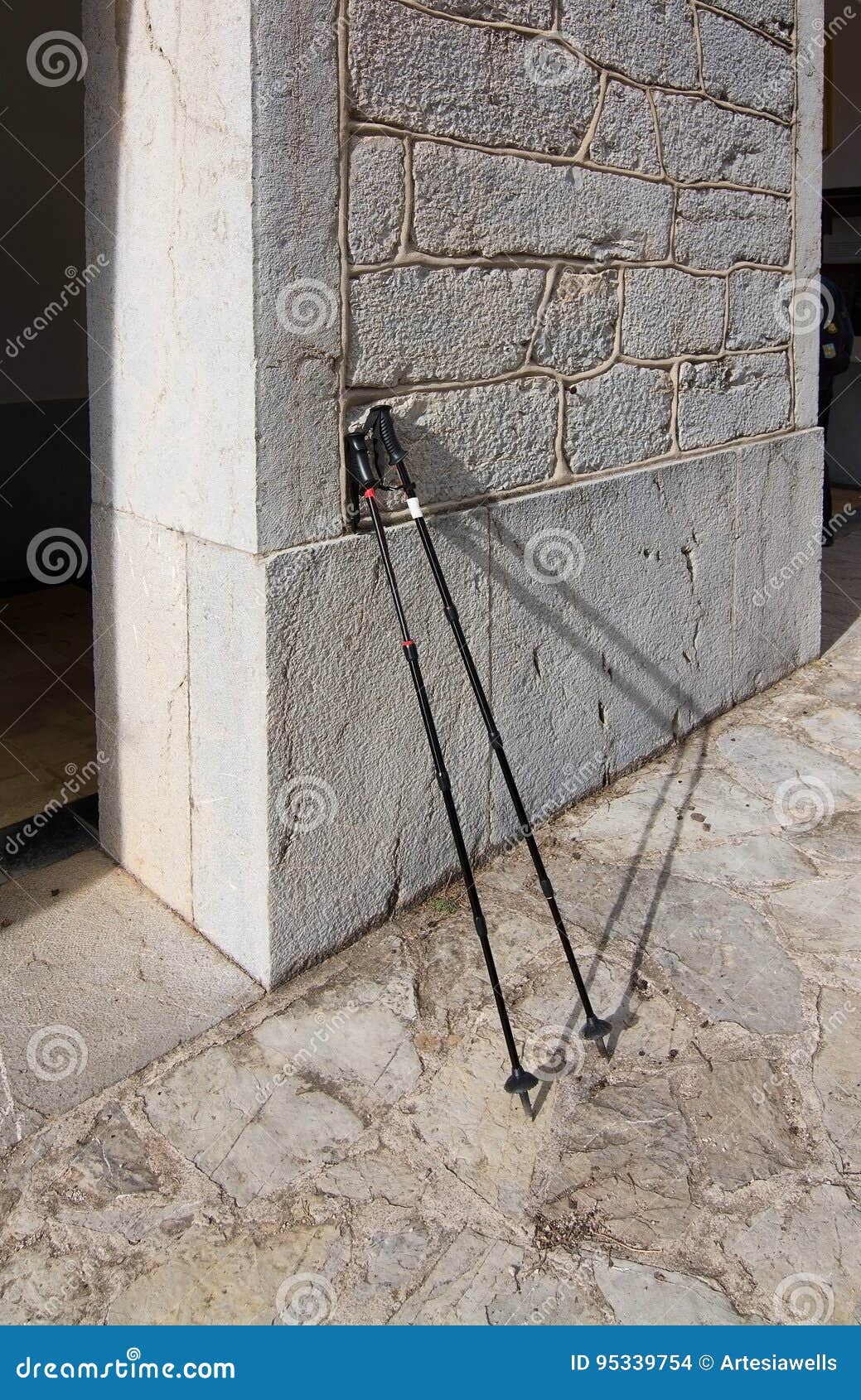 Walking sticks lean stock photo. Image of path, break - 95339754