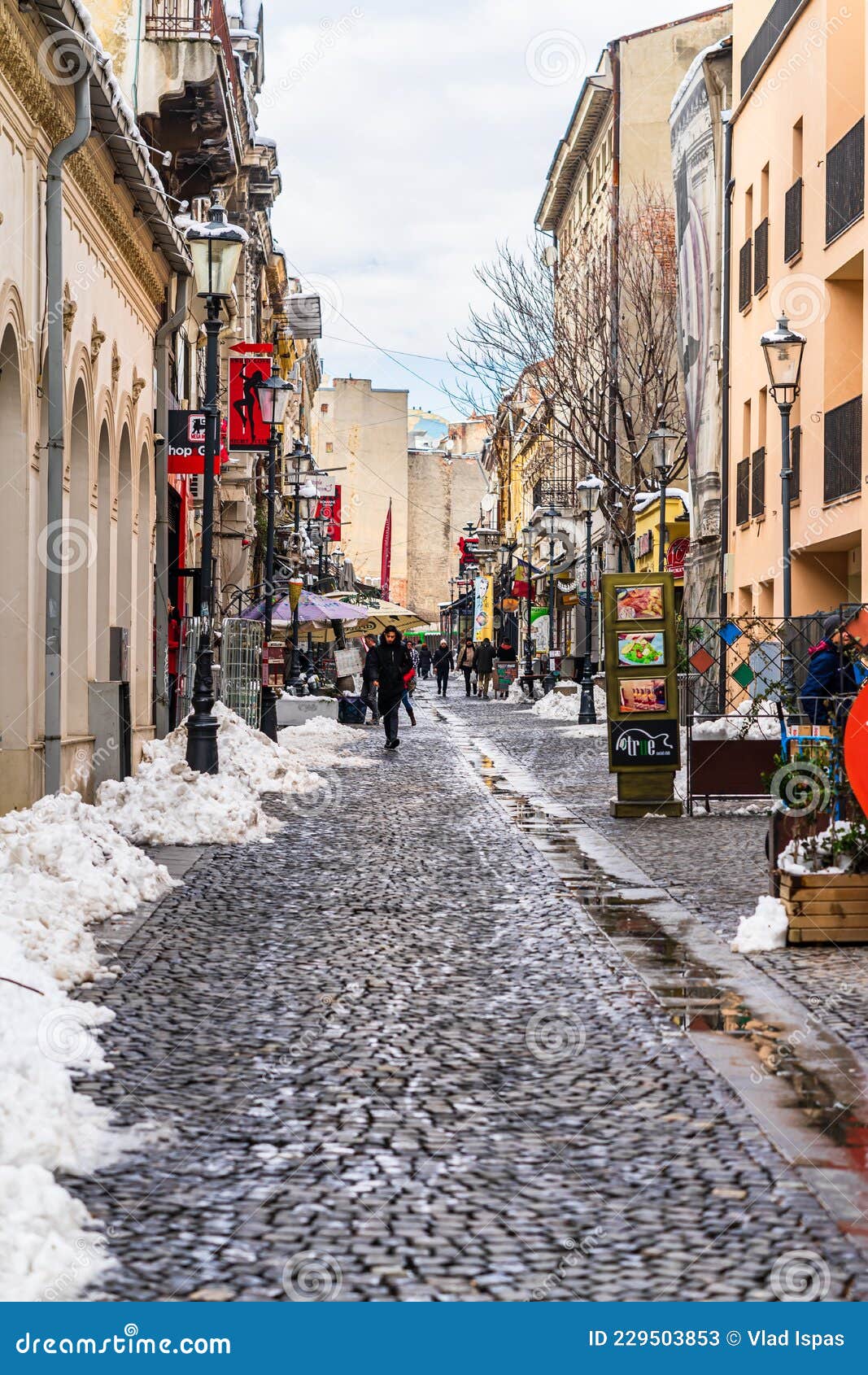 Walking on Street in a Cold Winter Day in Bucharest, Romania, 2021 ...