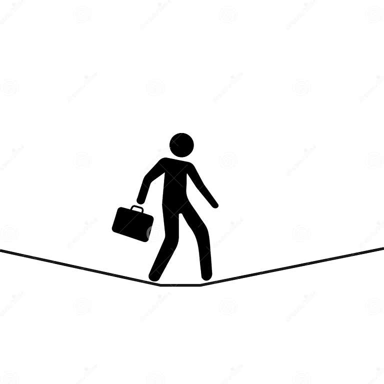 Walking on string stock vector. Illustration of afraid - 205216775