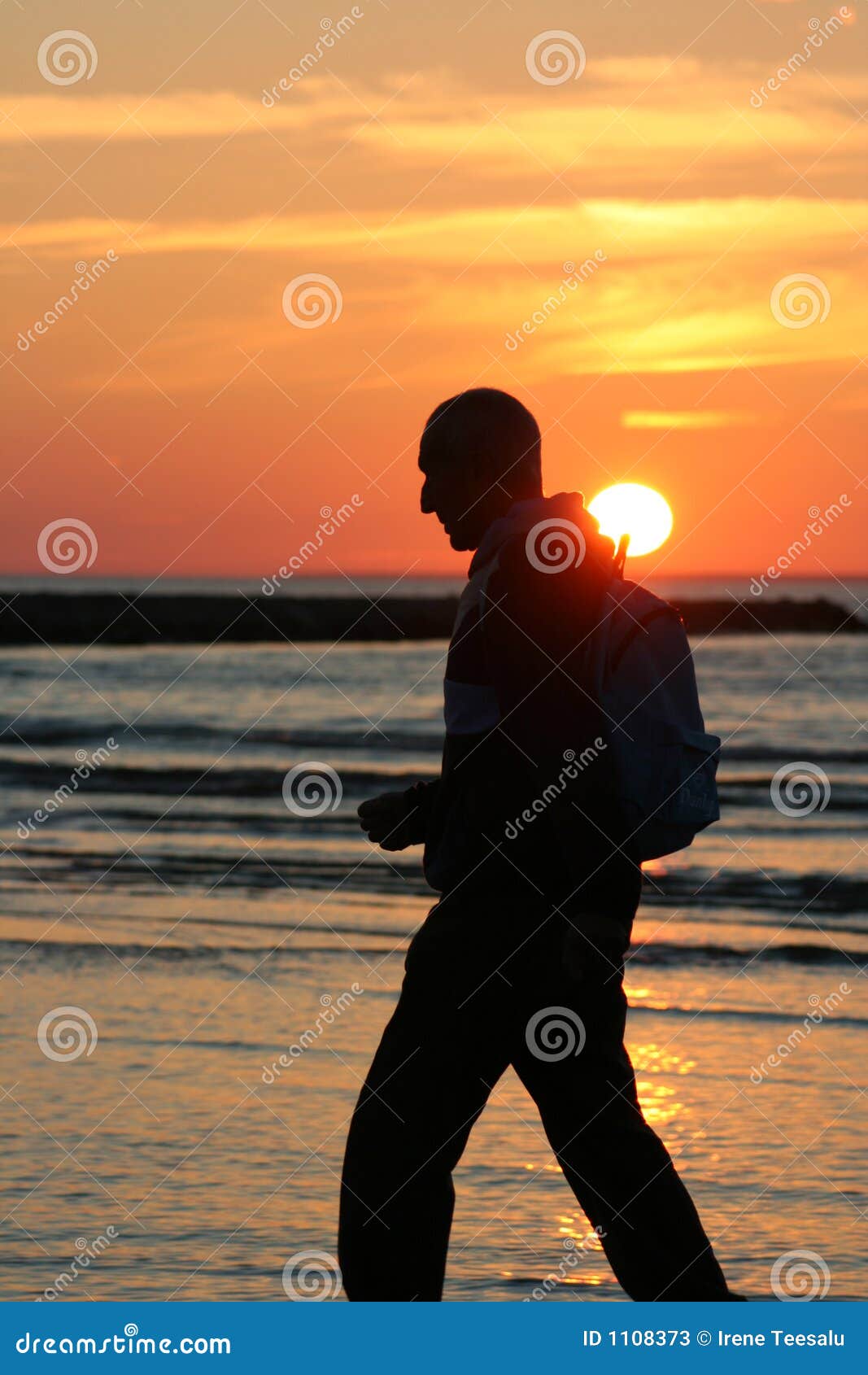 Walking at sunset stock image. Image of alone, romantic - 1108373