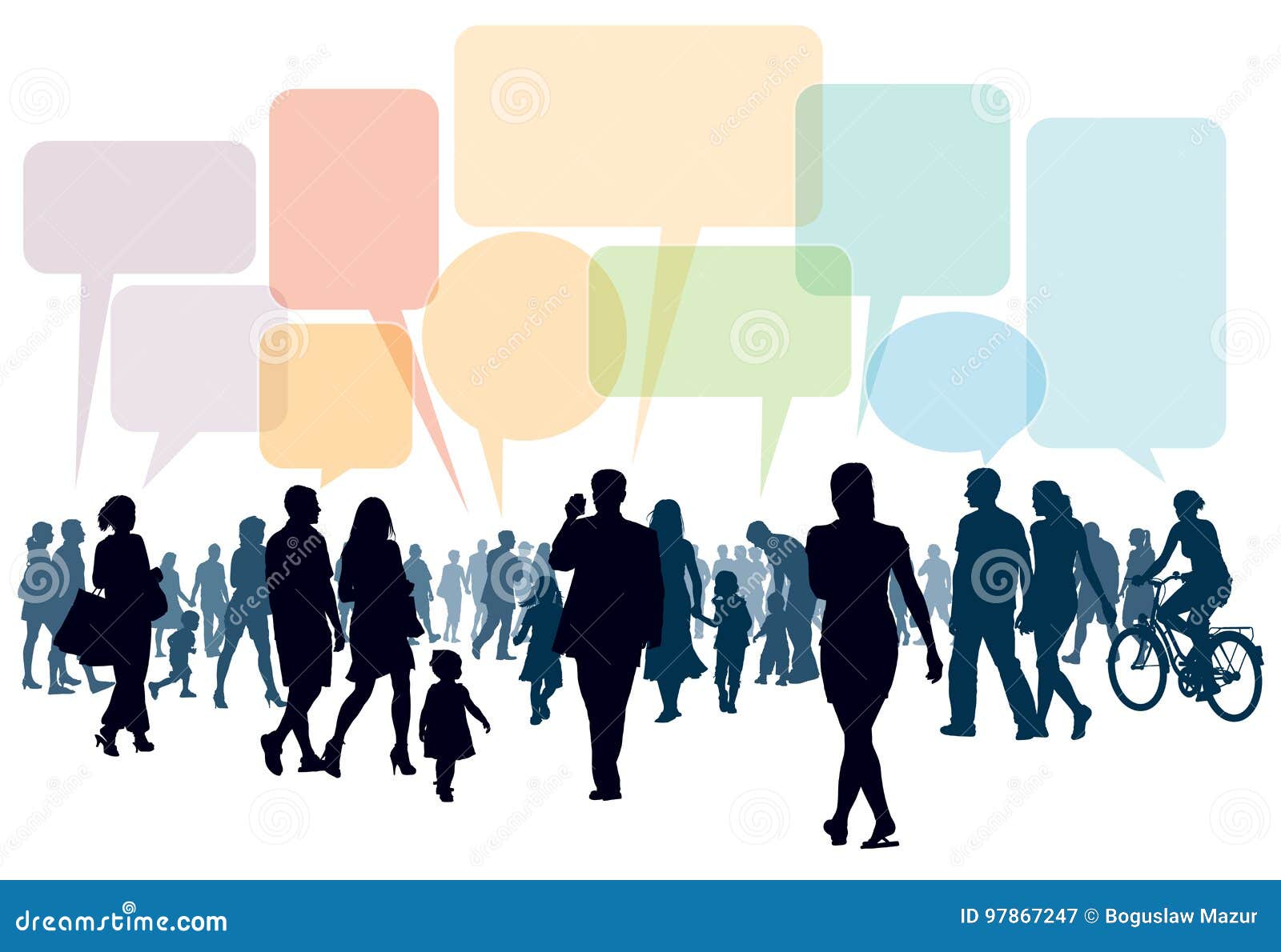 Walking and talking stock vector. Illustration of family - 97867247