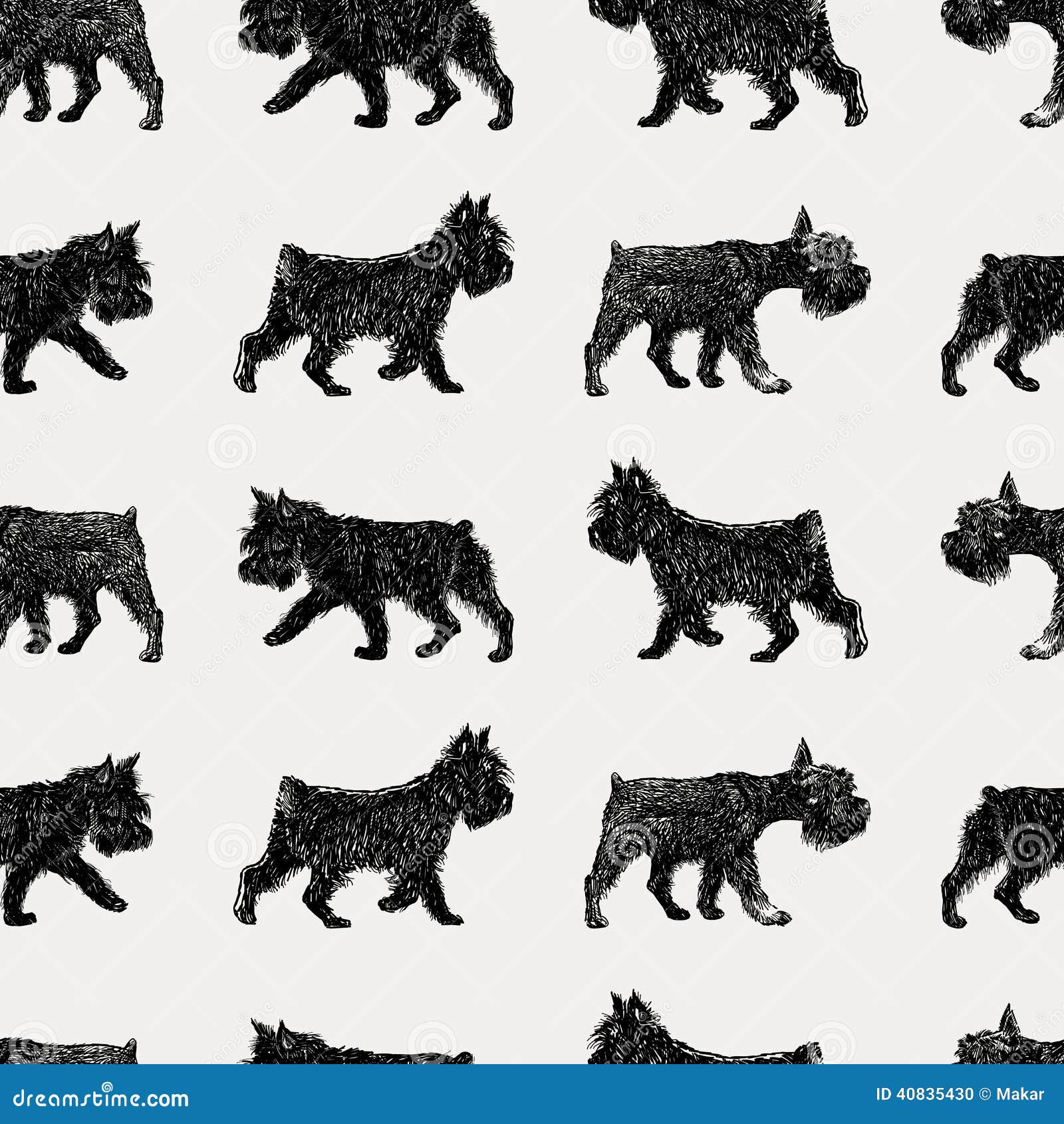 Walking terrier pattern stock vector. Illustration of cute - 40835430