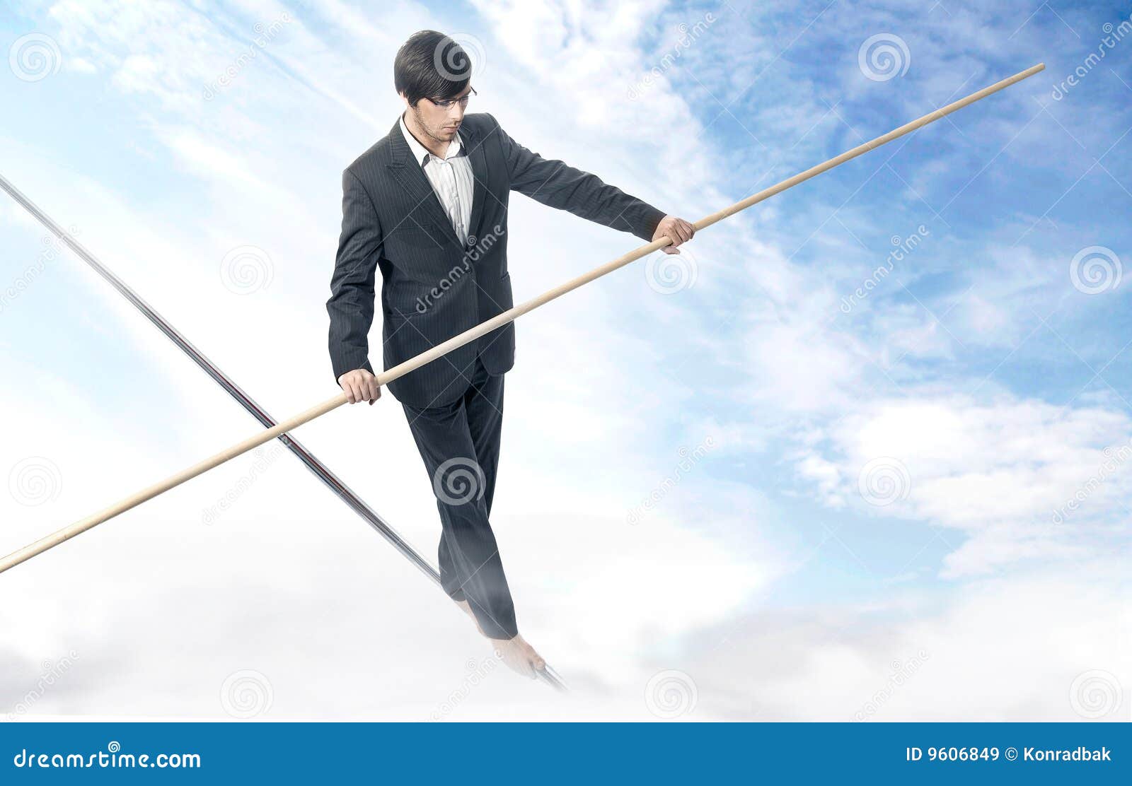 Walking a tightrope stock image. Image of problem, courage - 9606849